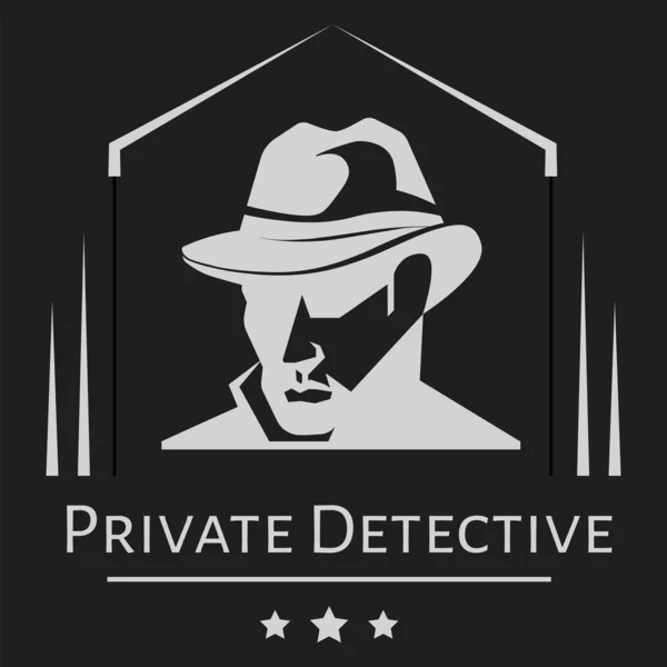 Private detective logo of vector man in hat for investigation service ...