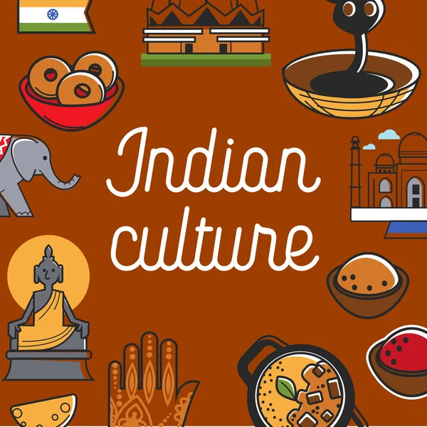 Indian Culture Promo Poster National Symbols Set Stock Vector by ...