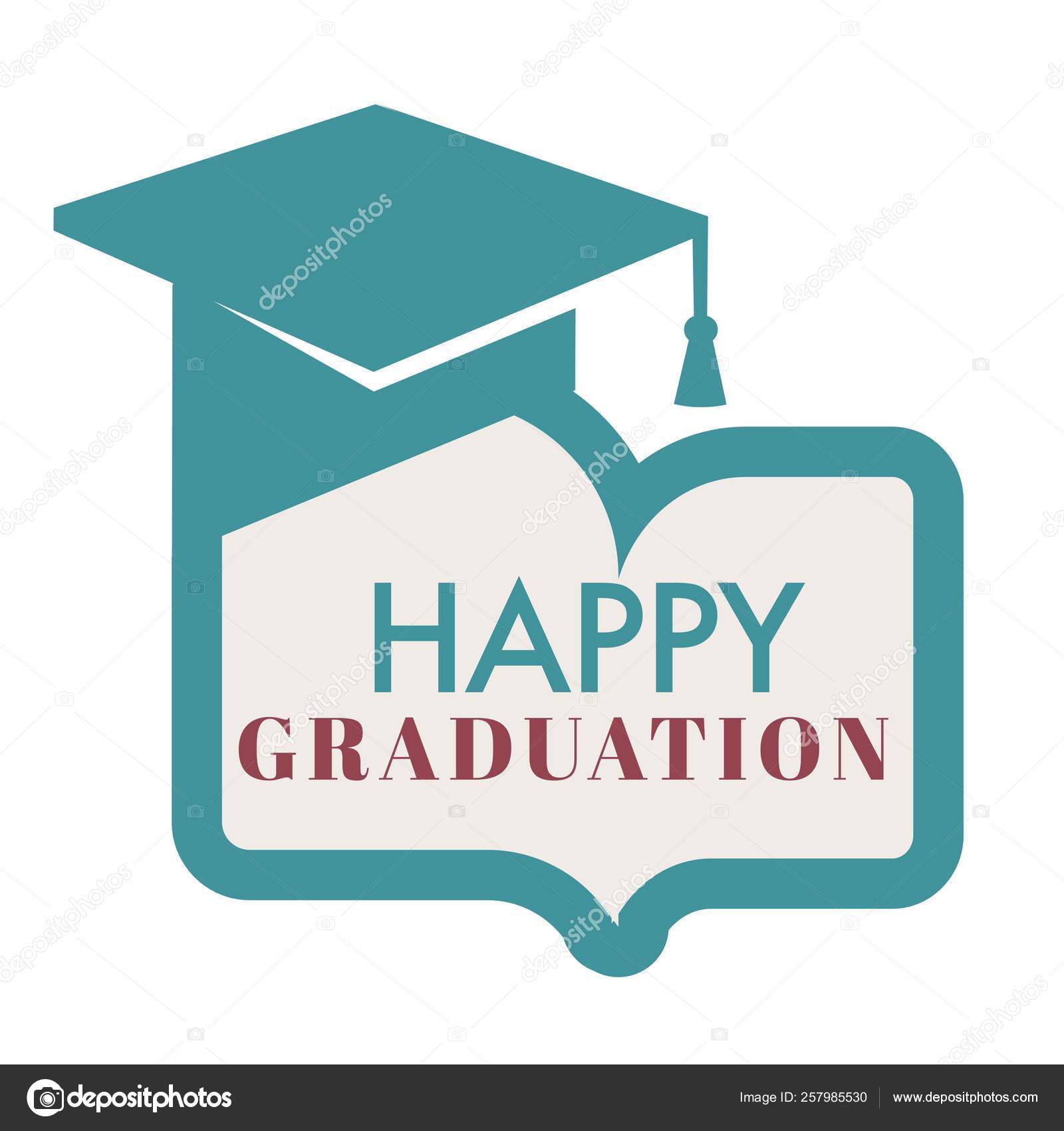 Graduation Isolated Greeting Icon Logo Education Knowledge Bachelor ...