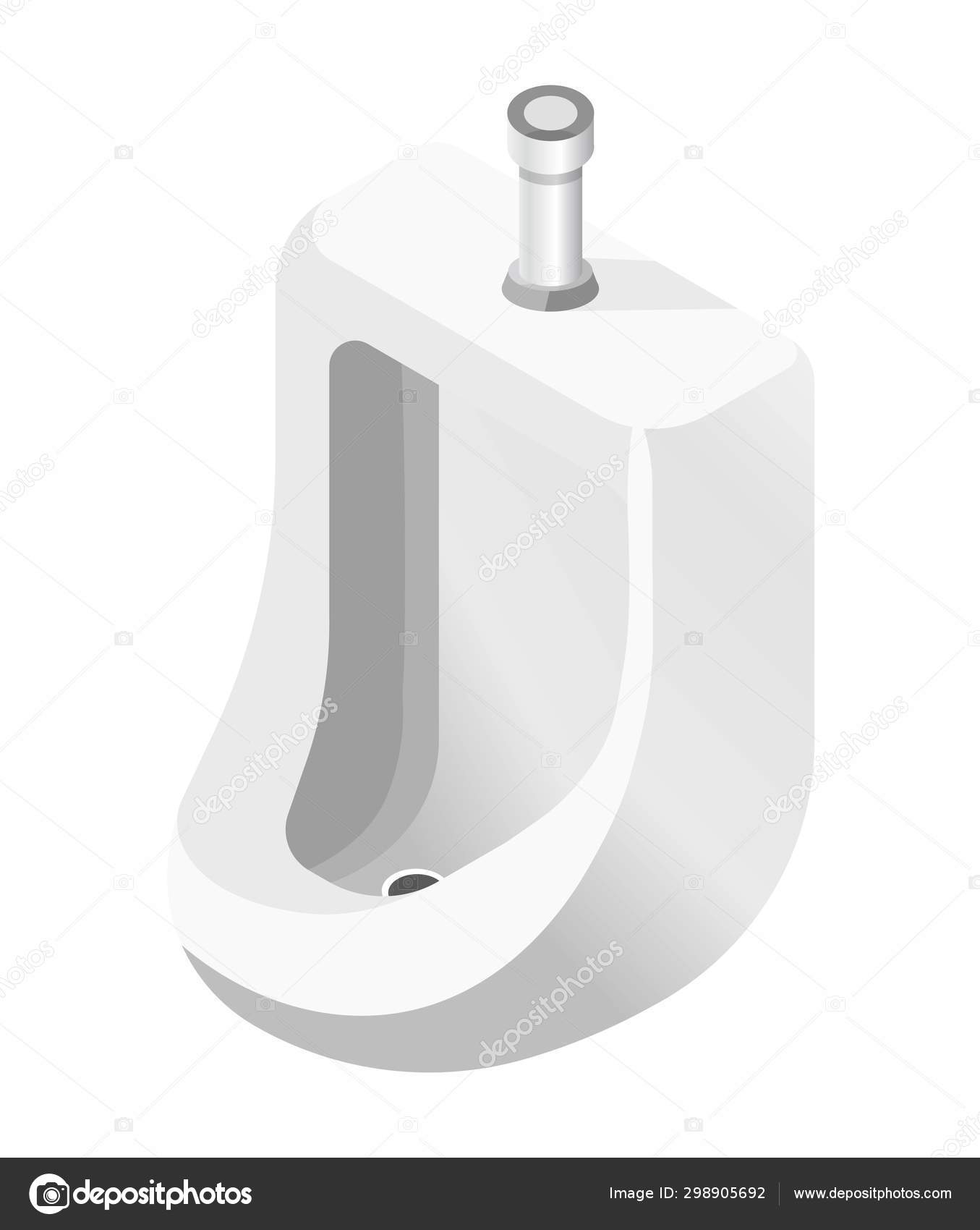 Urinal or pissoir, toilet isolated object, male bathroom furniture ...