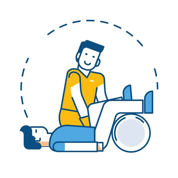 Transport trolley for disabled footless person isolated on white vector ...