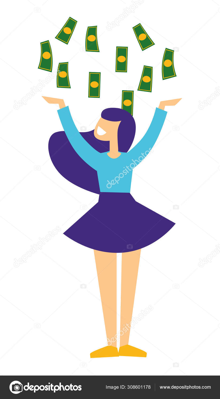 Money Raining Down Cartoon