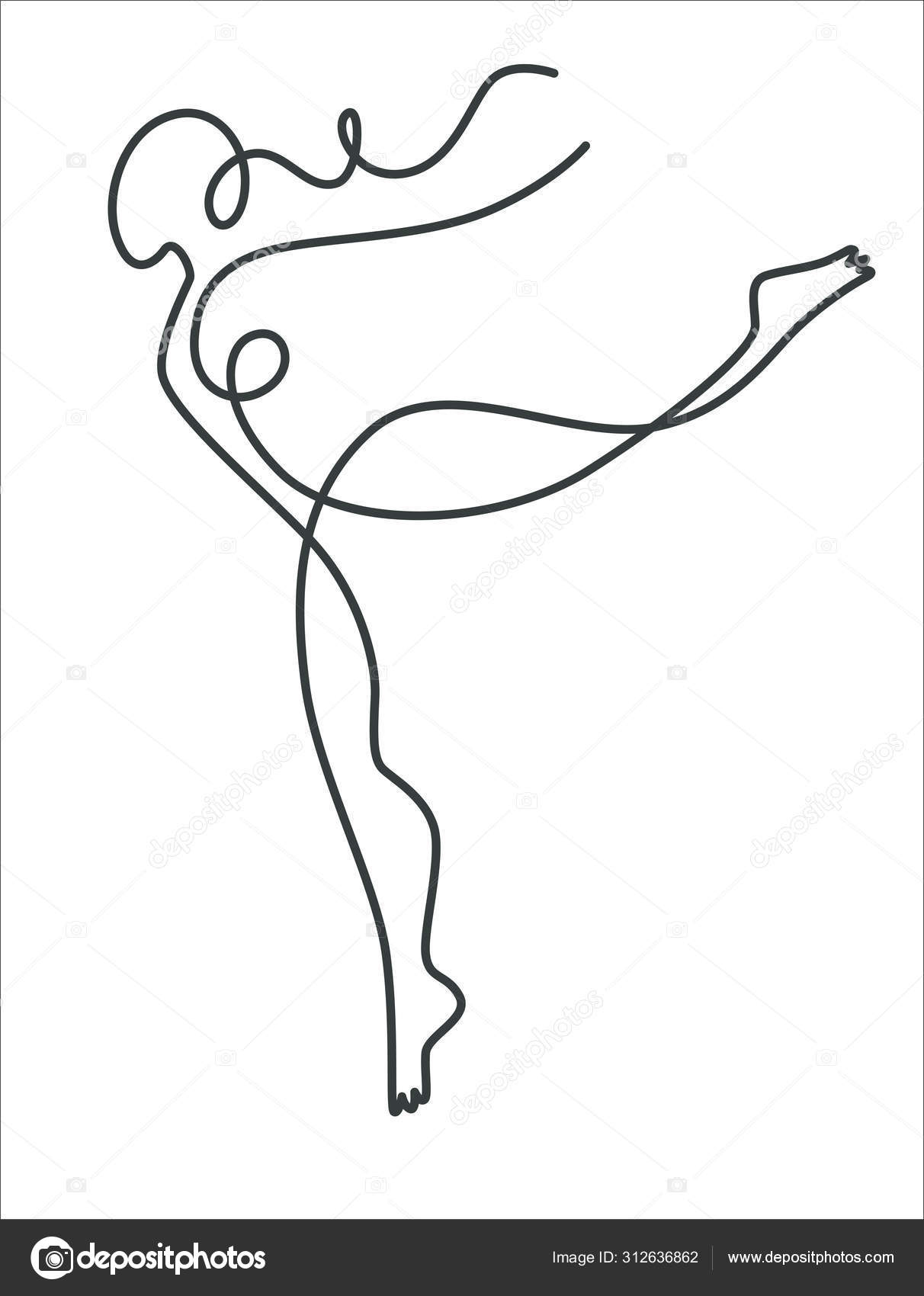 Ballerina Outline Drawing