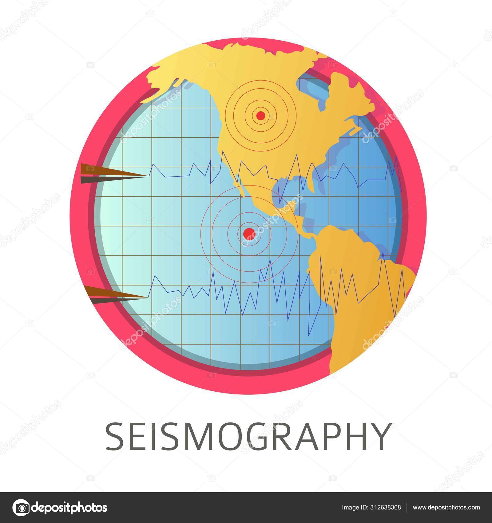 Seismography studies themed concept logo Stock Vector Image by ...