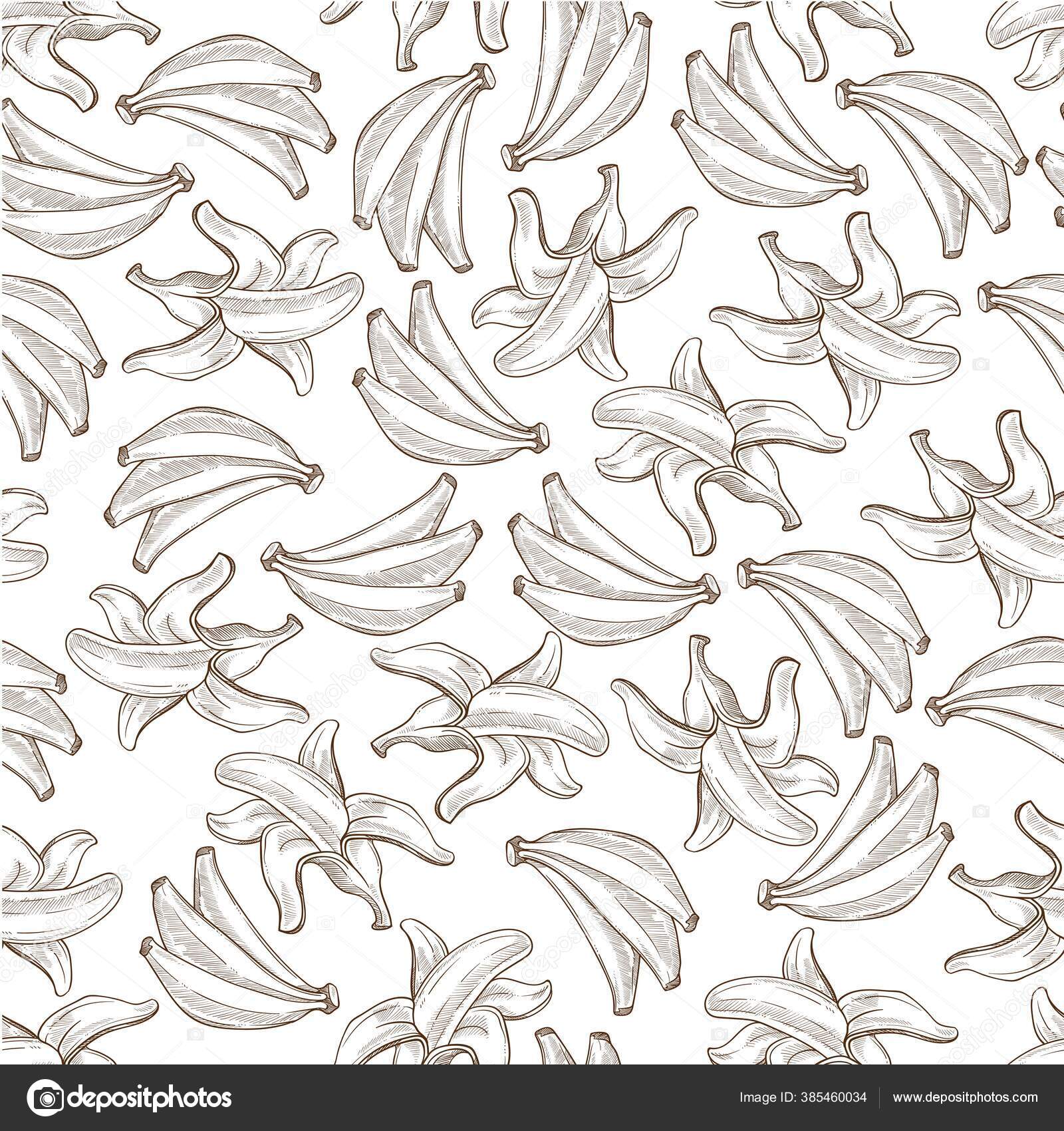 Tropical Products Peeled Banana Skin Seamless Pattern Organic ...