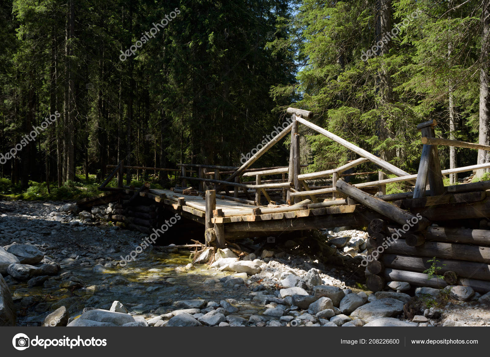 Bridge Collapsed Due Flooding Mountain Stream High Tatra Stock Photo by ...