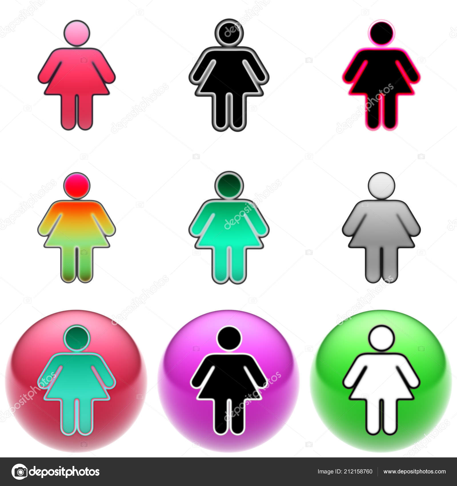 Female Icon Ball Stock Illustration by ©PirenX #212158760