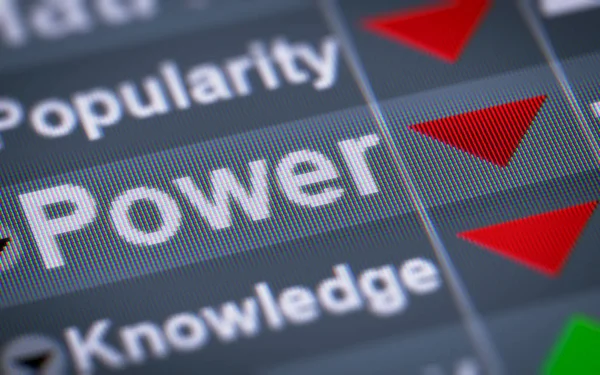 Index of Power on the screen. Down. - Stock Image - Everypixel