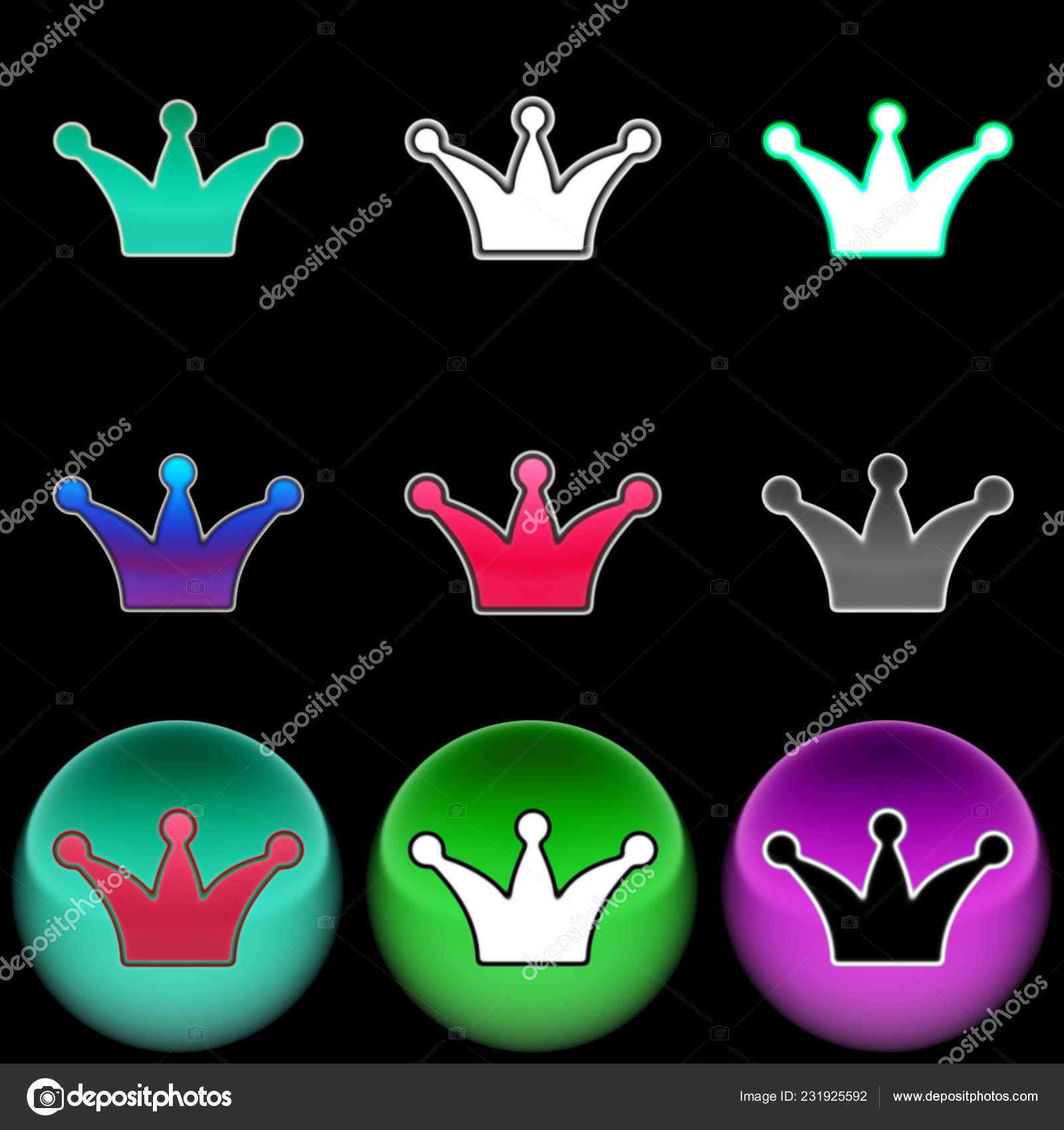 Crown Icon Color Illustration — Stock Photo © PirenX #231925592