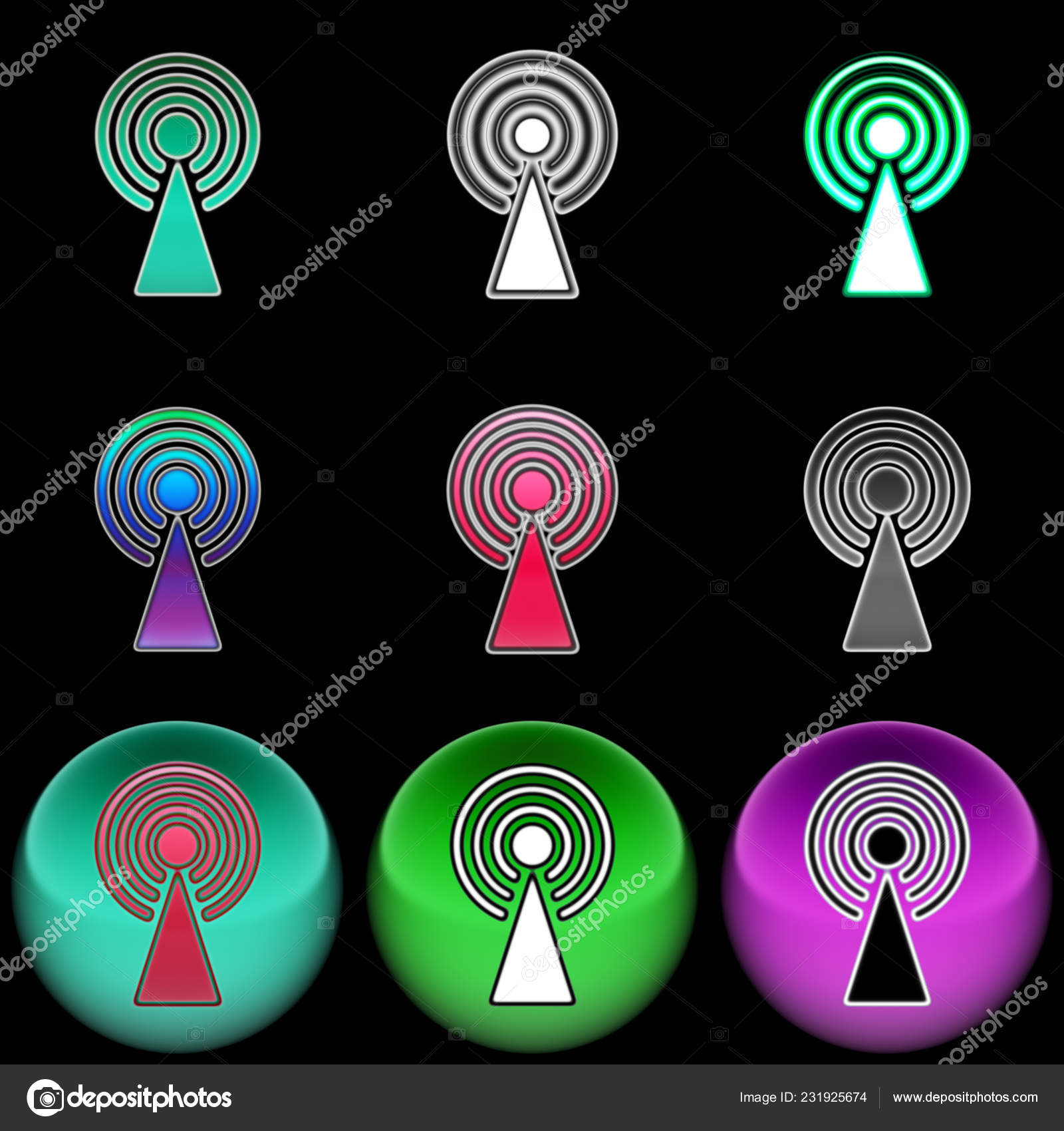 Antenna Icon Color Illustration — Stock Photo © PirenX #231925674