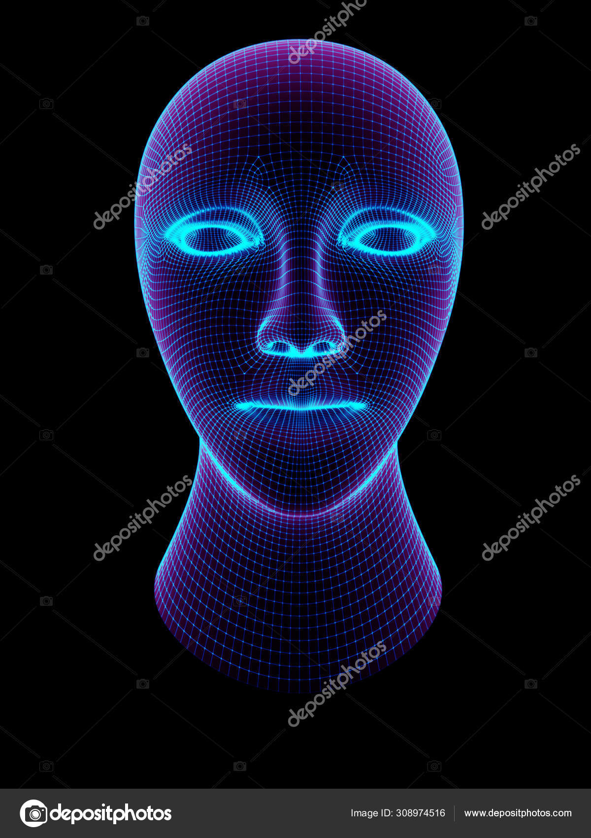 Grid Head Illustration — Stock Photo © PirenX #308974516