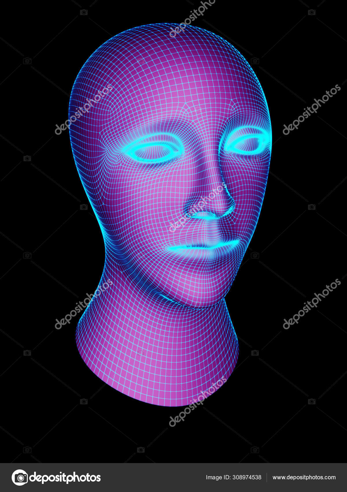 Grid Head Illustration — Stock Photo © PirenX #308974538