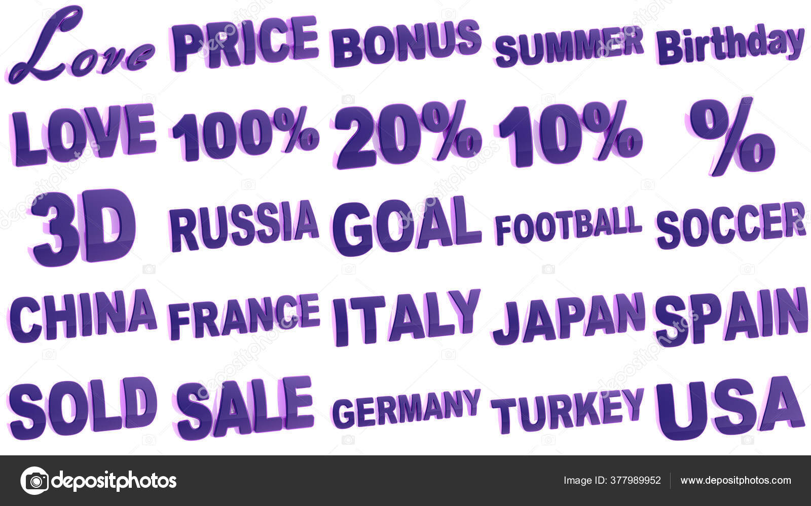 Collection Words White Background Illustration Stock Photo by ©PirenX ...