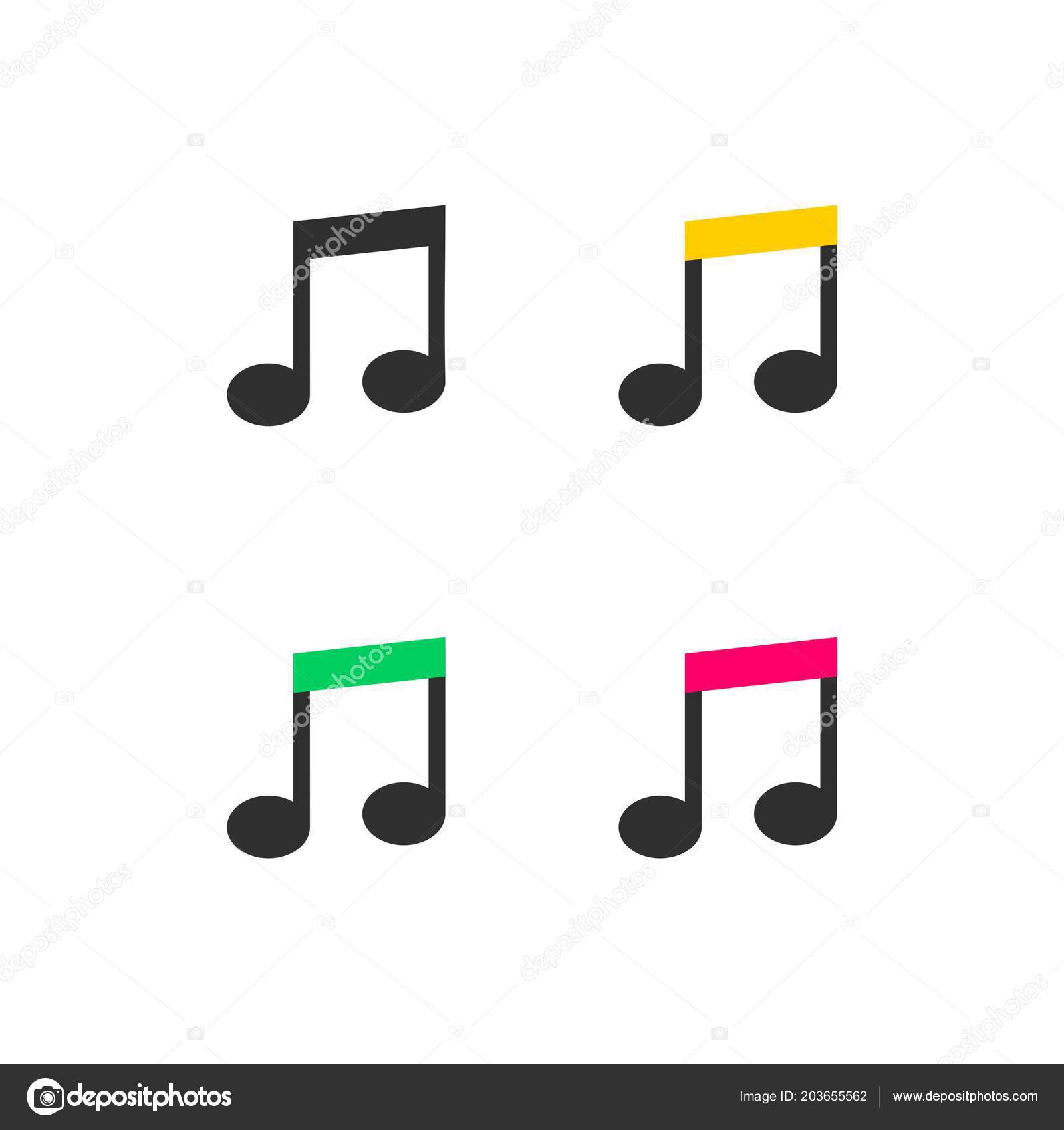 Conjunto Iconos Notas Musicales Vector de stock #203655562 de ©Den.Barbulat
