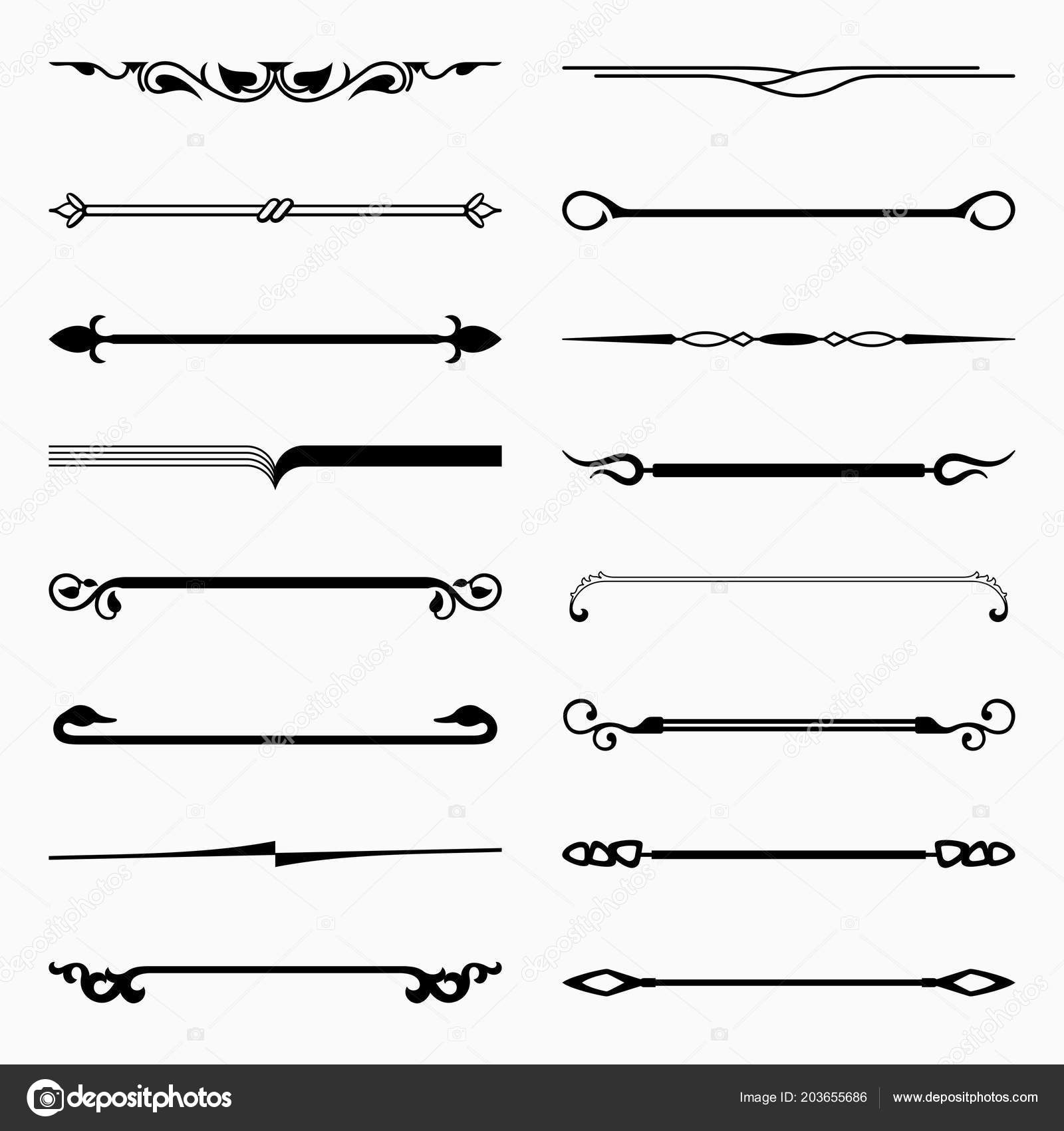 Set Short Decorative Dividers Stock Vector by ©Den.Barbulat 203655686
