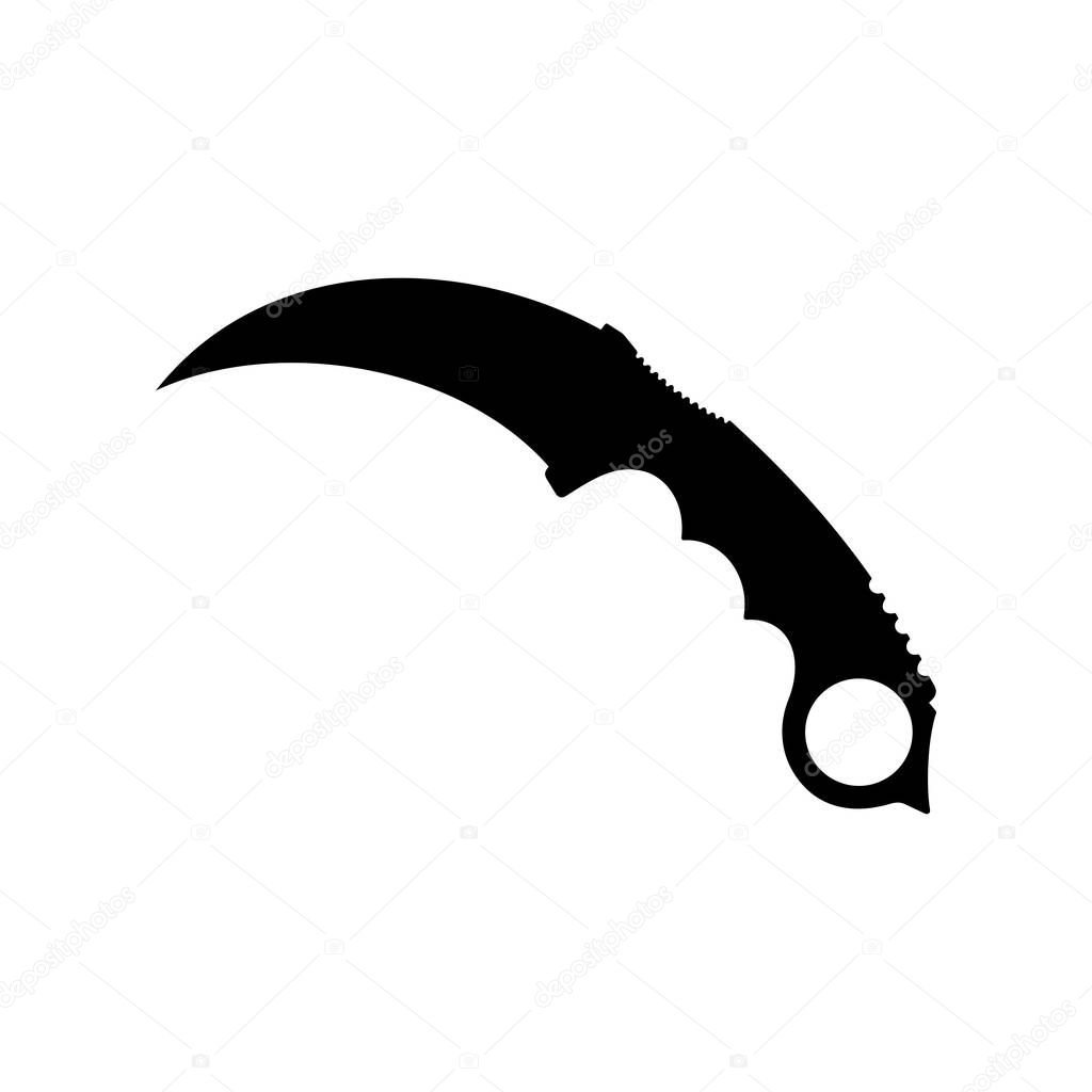 Vector: karambit knife | Curved Blade Karambit Knife — Stock Vector ...