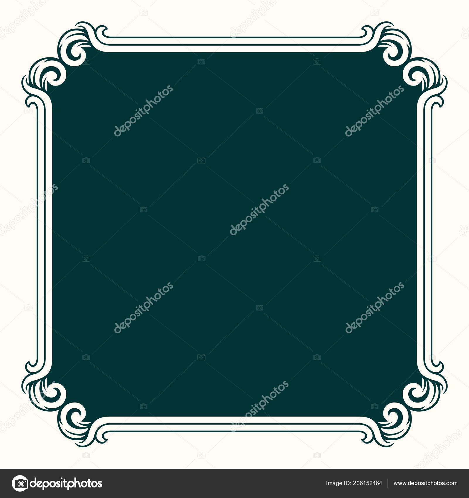 Decorative Vector Frame Thee Dark Green Background Stock Vector by ©Den ...