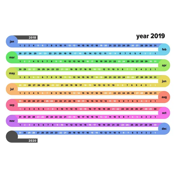 Chain Calendar 2018 English Version — Stock Vector © Den.Barbulat ...