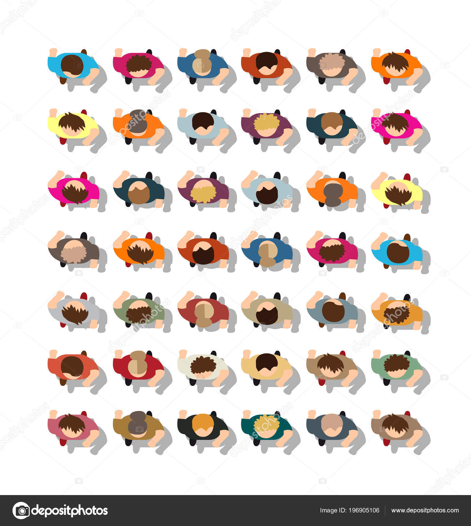 People Top View Vector