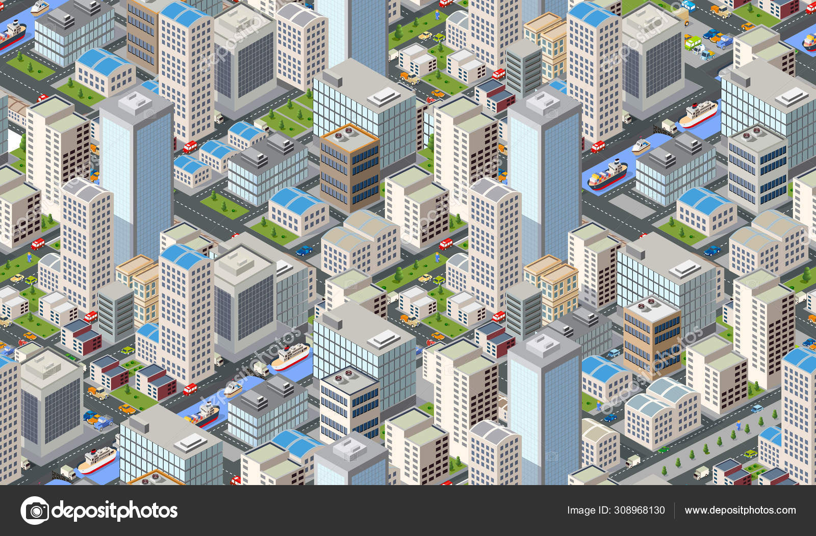 Seamless urban plan ⬇ Vector Image by © alexzel21 | Vector Stock 308968130