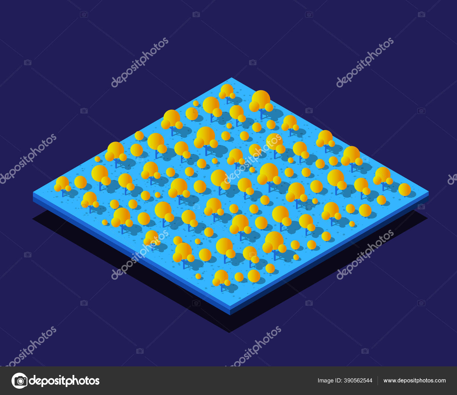 Isometric Forest Nature Trees Landscape Purple Ultra Landscape Future ...