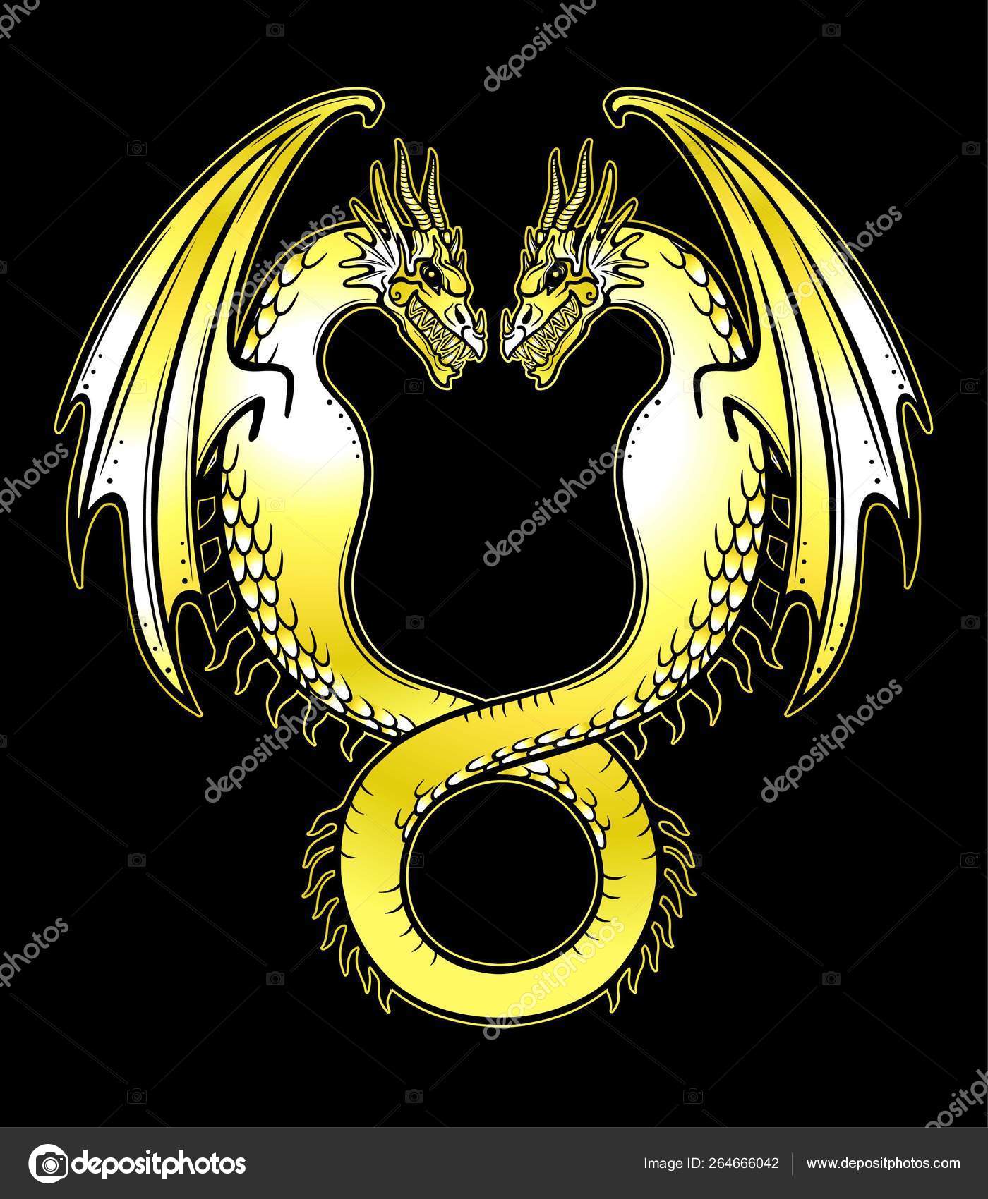 Two Headed Dragon Drawing