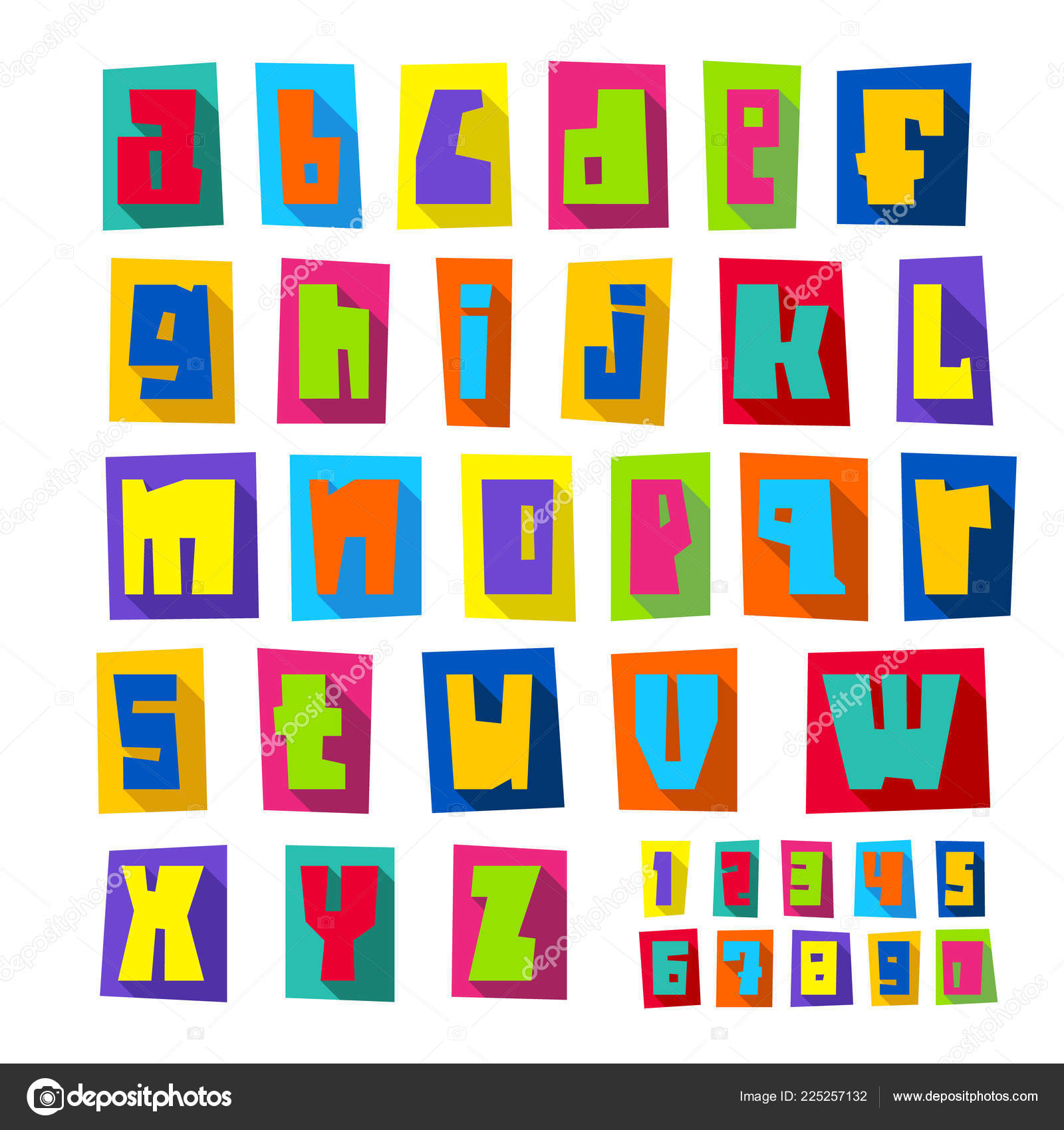 New Font Cut Colorful Letters Lower Case — Stock Vector © Ecelop