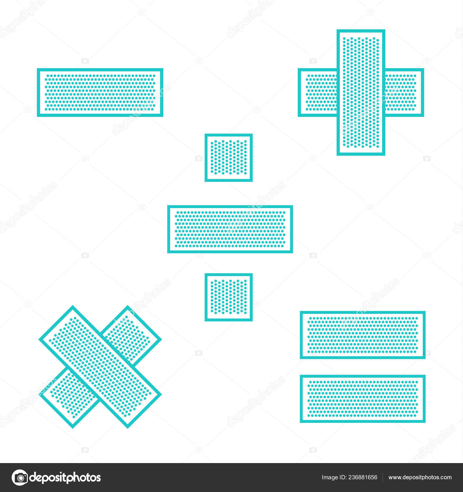 Trendy Font Folded Perforated Sheet Flat Alphabet Blue Vector ...