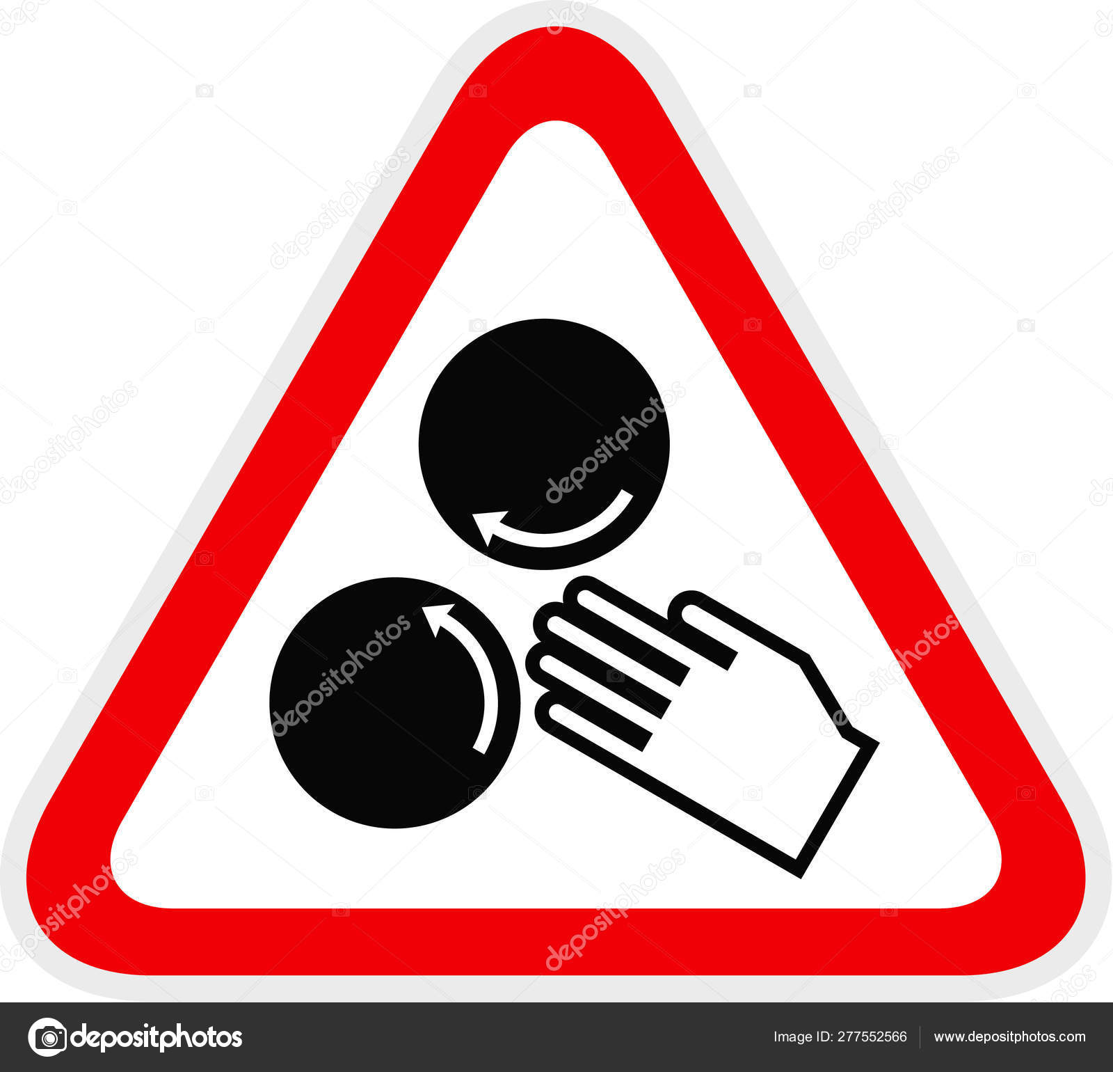 Triangular red Warning Hazard Symbol, vector illustration Stock Vector ...