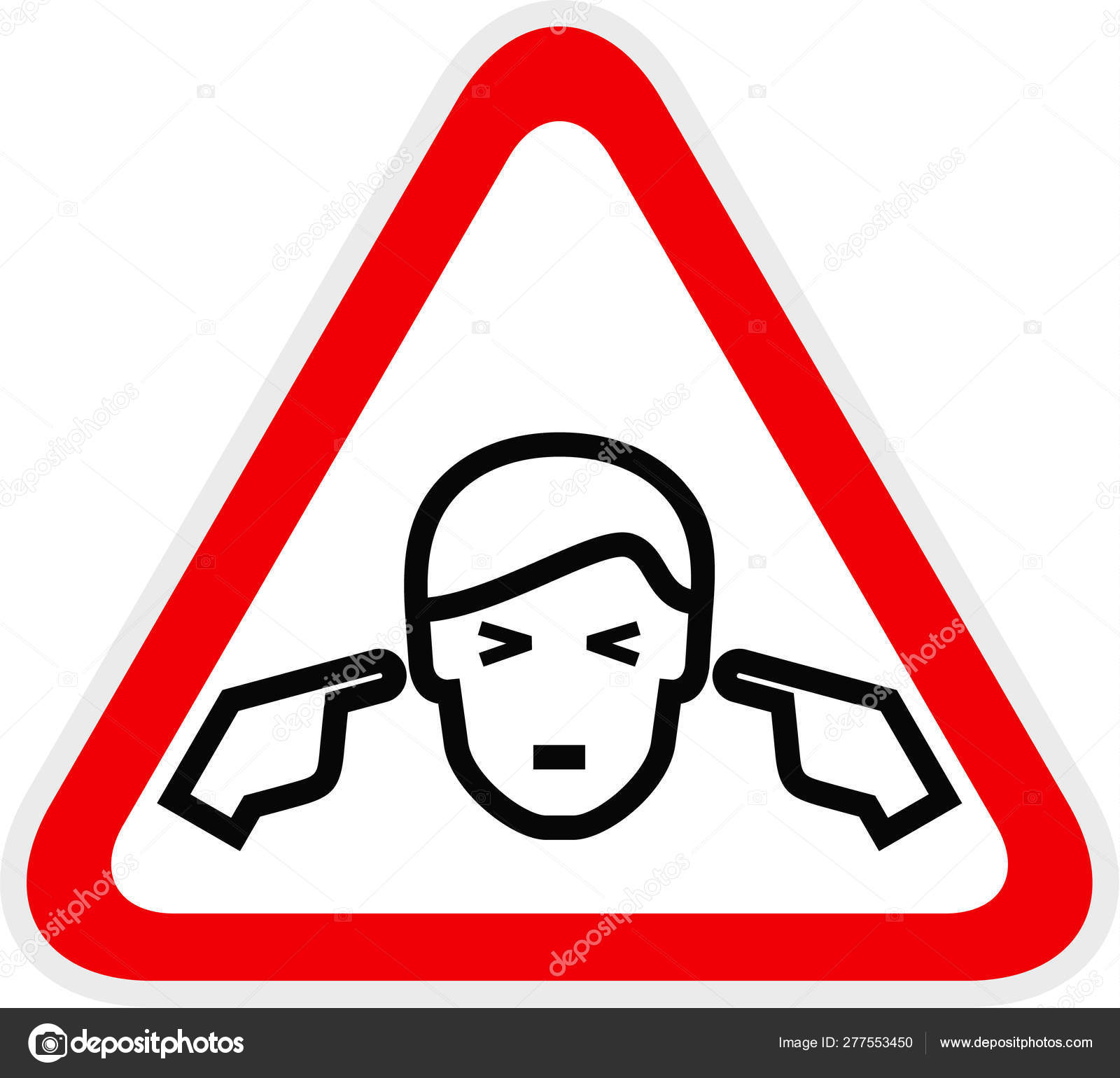 Triangular red Warning Hazard Symbol, vector illustration Stock Vector ...