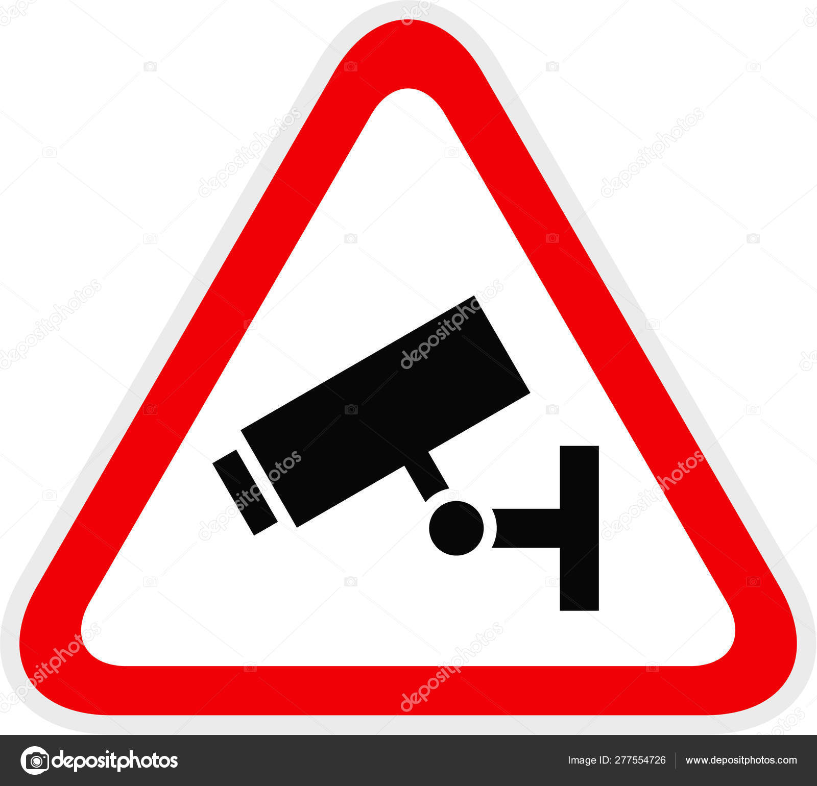 Triangular red Warning Hazard Symbol, vector illustration Stock Vector ...