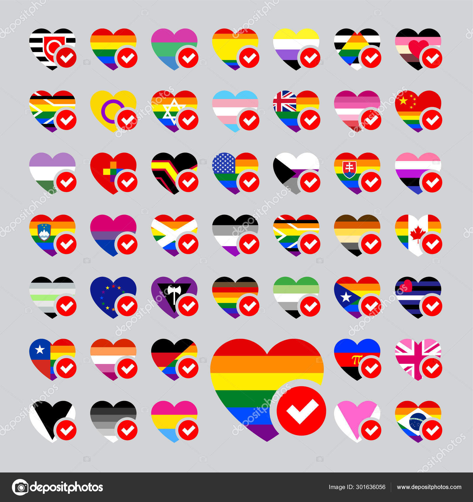 Lgbt Pride Flag In Heart Shape Stock Vector Image By ©ecelop 301636056