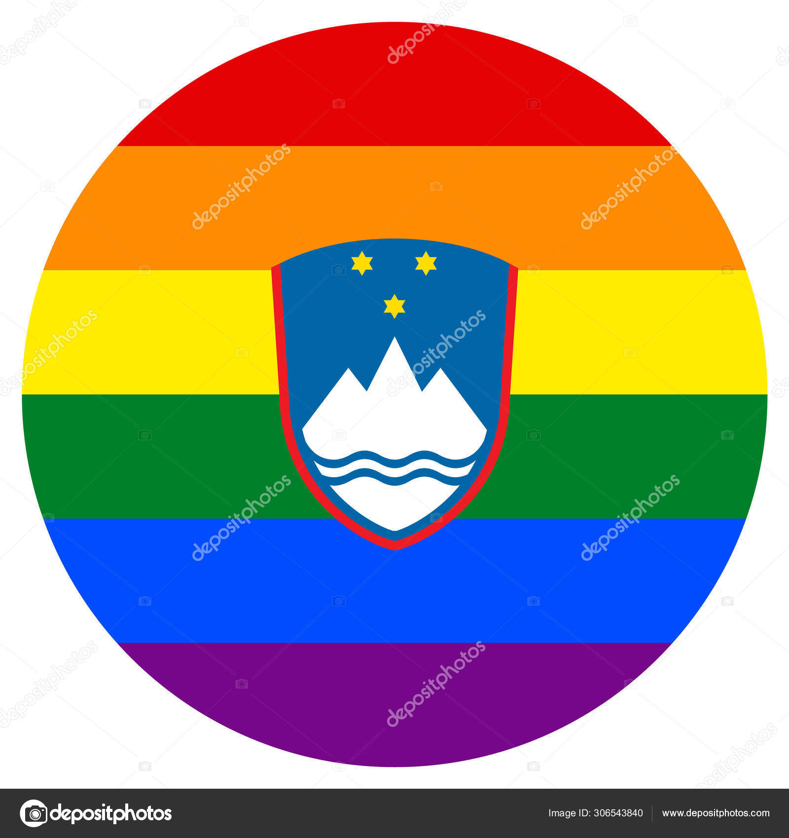 LGBT Flag, round shape icon on white background Stock Vector by ©ecelop ...