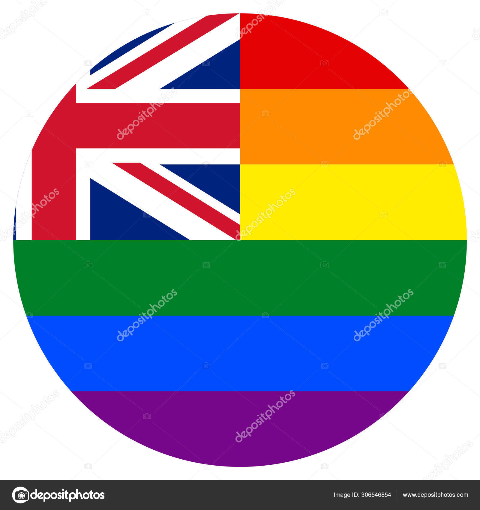 Lgbt Flag Round Shape Icon On White Background Stock Vector Image By