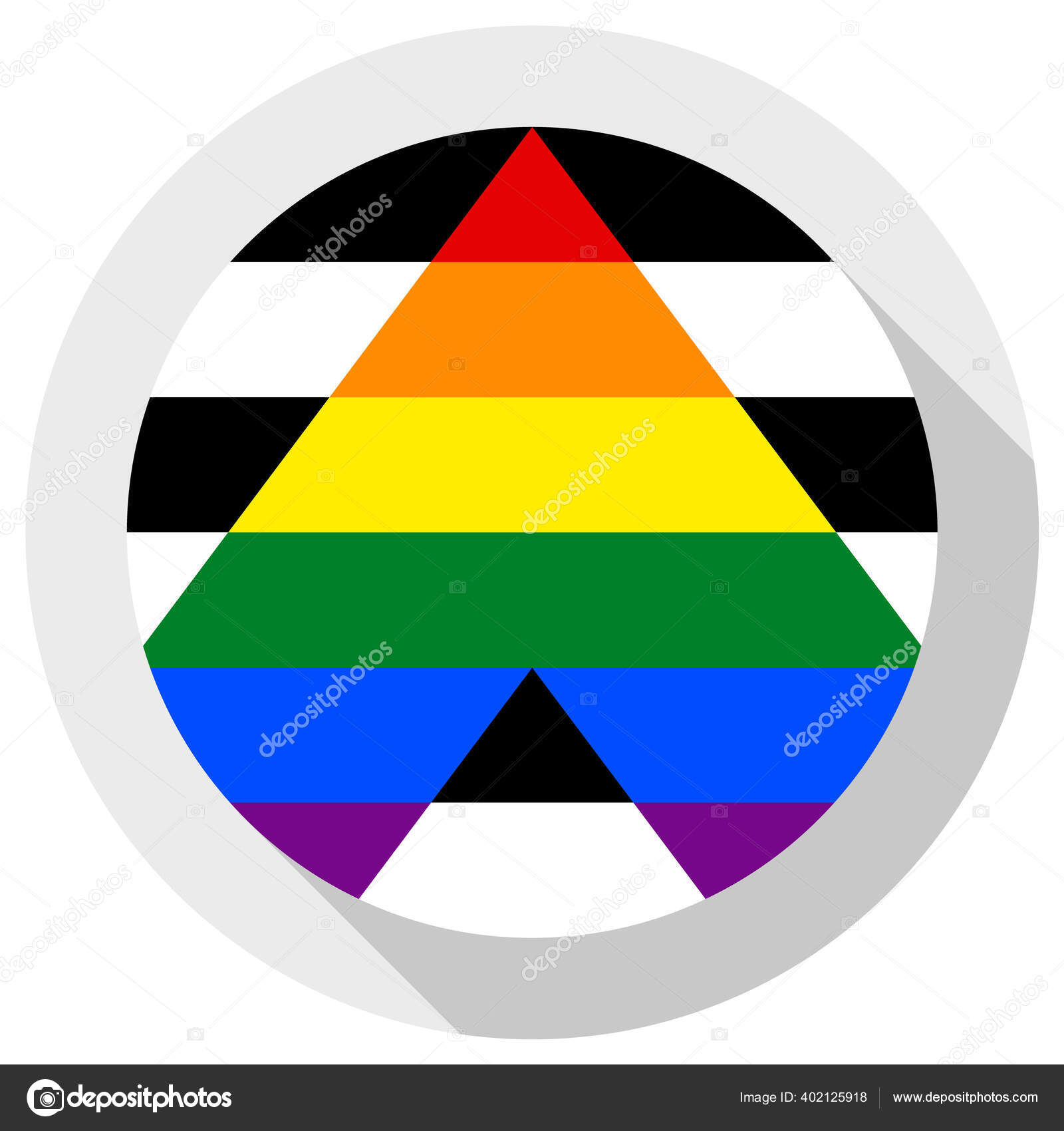 Straight Ally Flag Shape Icon White Background Stock Vector by ©ecelop ...