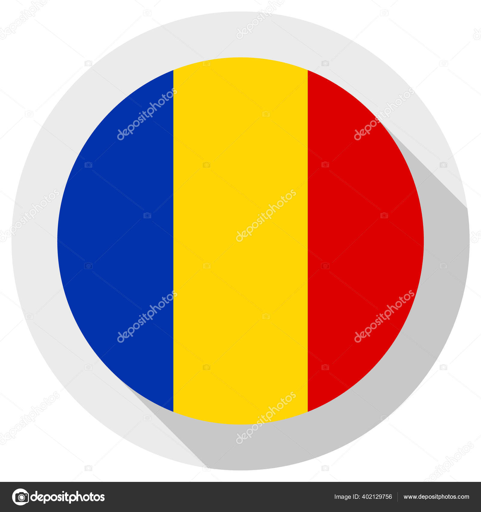 Flag Romania Shape Icon White Background Vector Illustration Stock ...