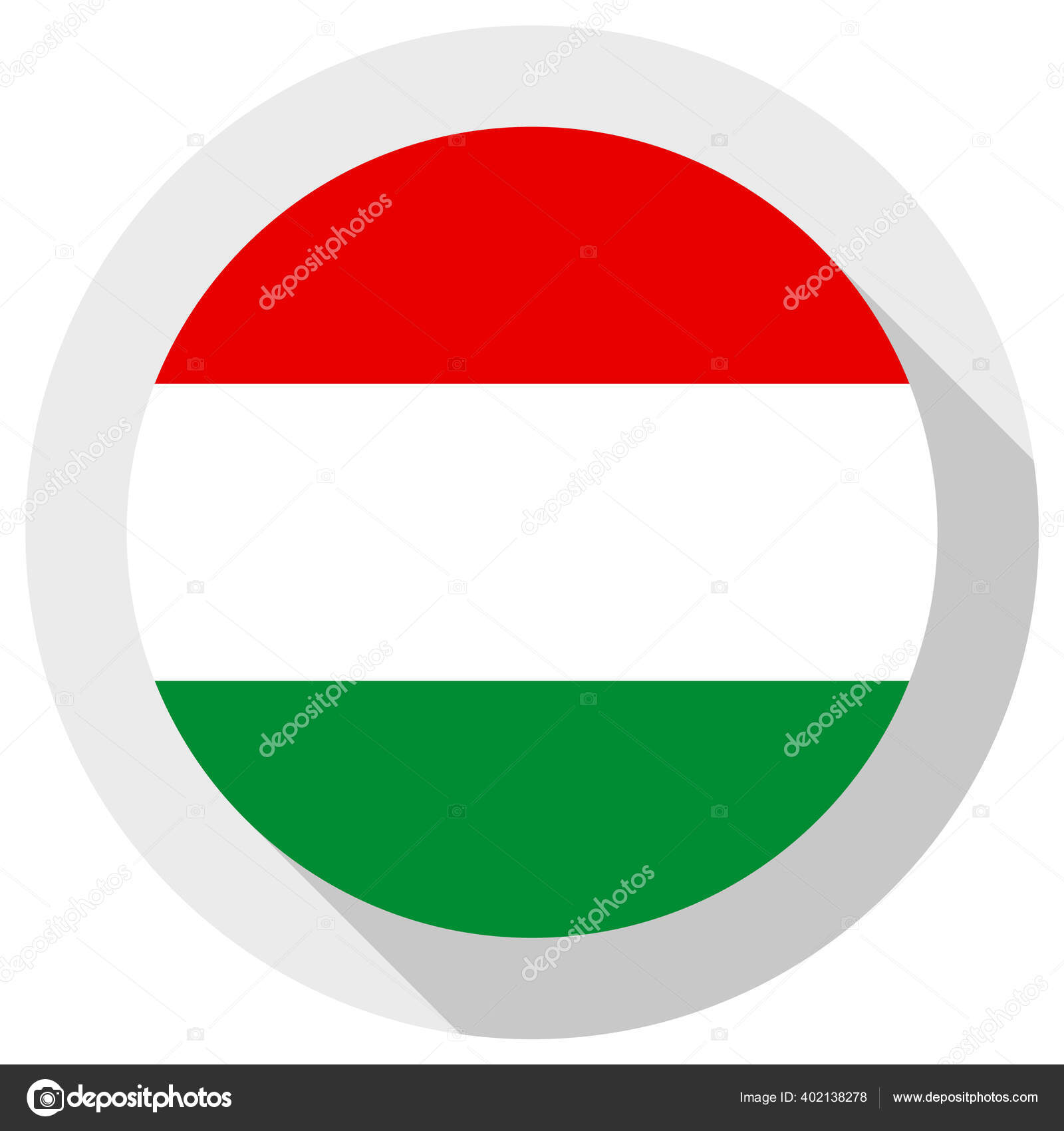 Flag Hungary Shape Icon White Background Vector Illustration Stock ...