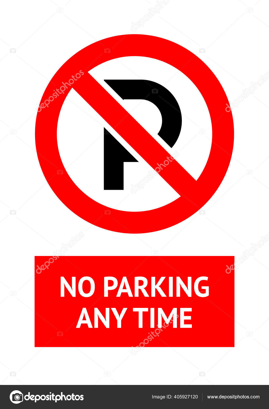 Parking Prohibition Sign Modern Label Ready Print Stock Vector by ...