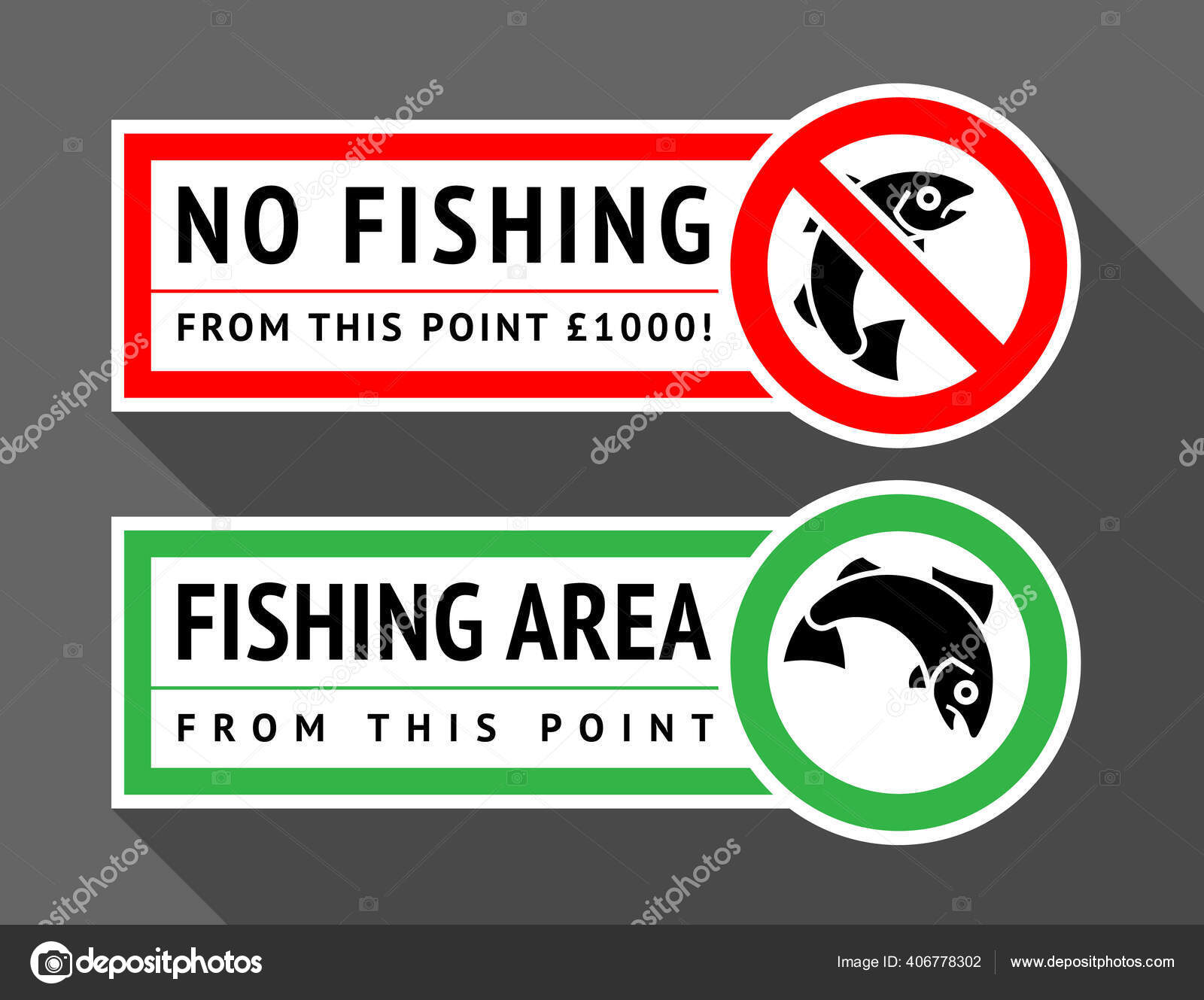 Stickers set No fishing or Fishing allowed Stock Vector by ©ecelop ...