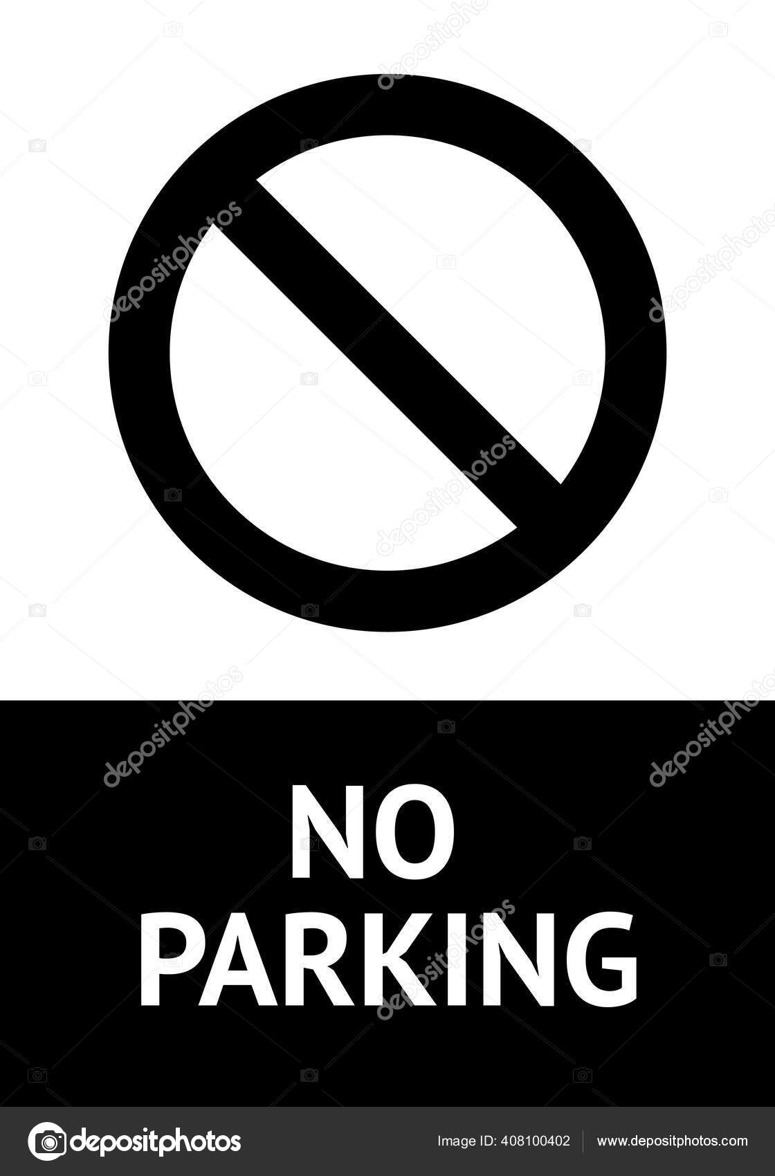 No Parking prohibition sign, modern label ready to print Stock Vector ...
