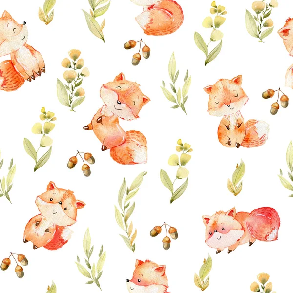 Seamless fox pattern Stock Photos, Royalty Free Seamless fox pattern ...