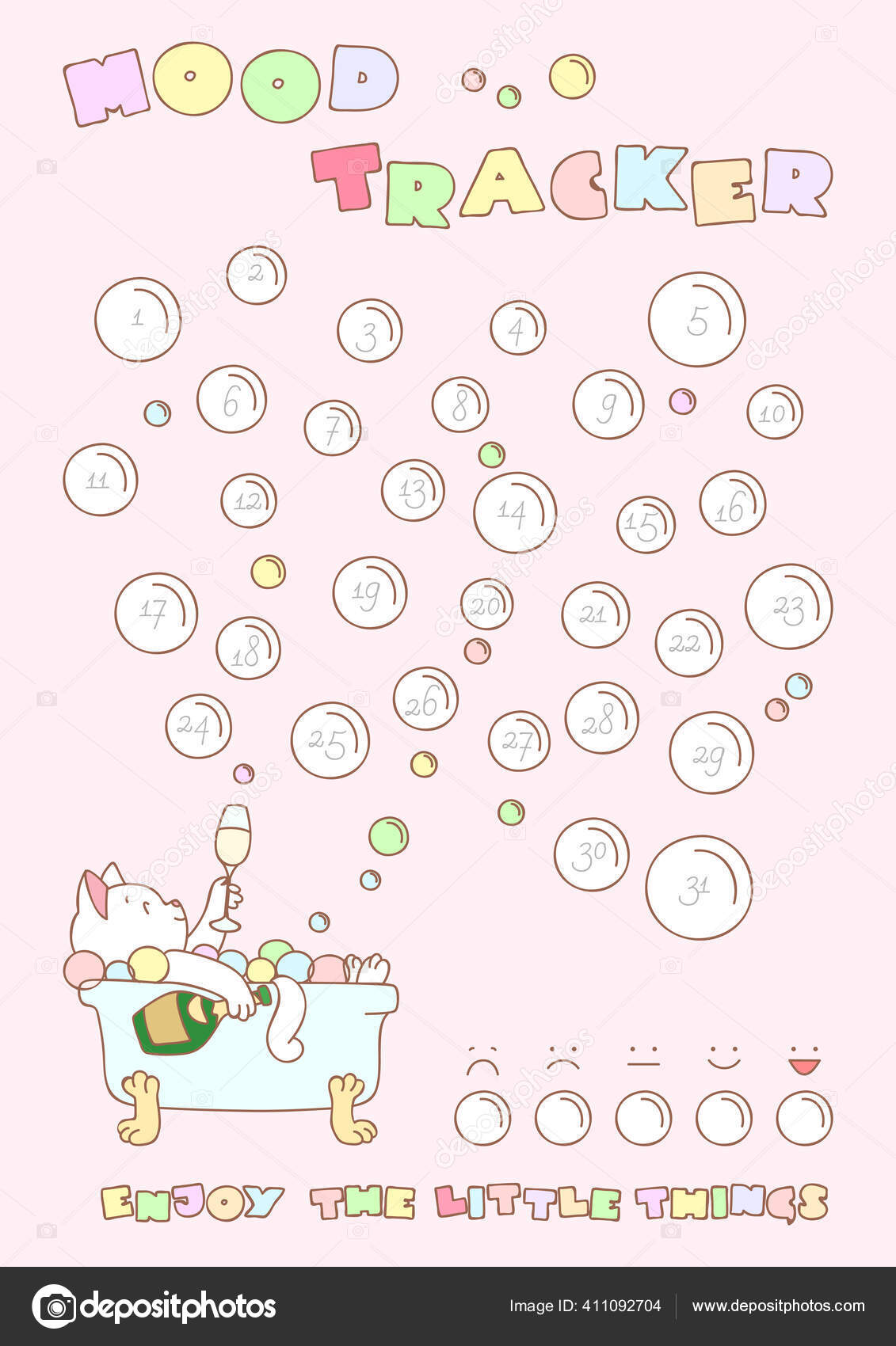 Rastreador Humor Rastreador Estado Ánimo Imprimible Decorado Con Gato ...