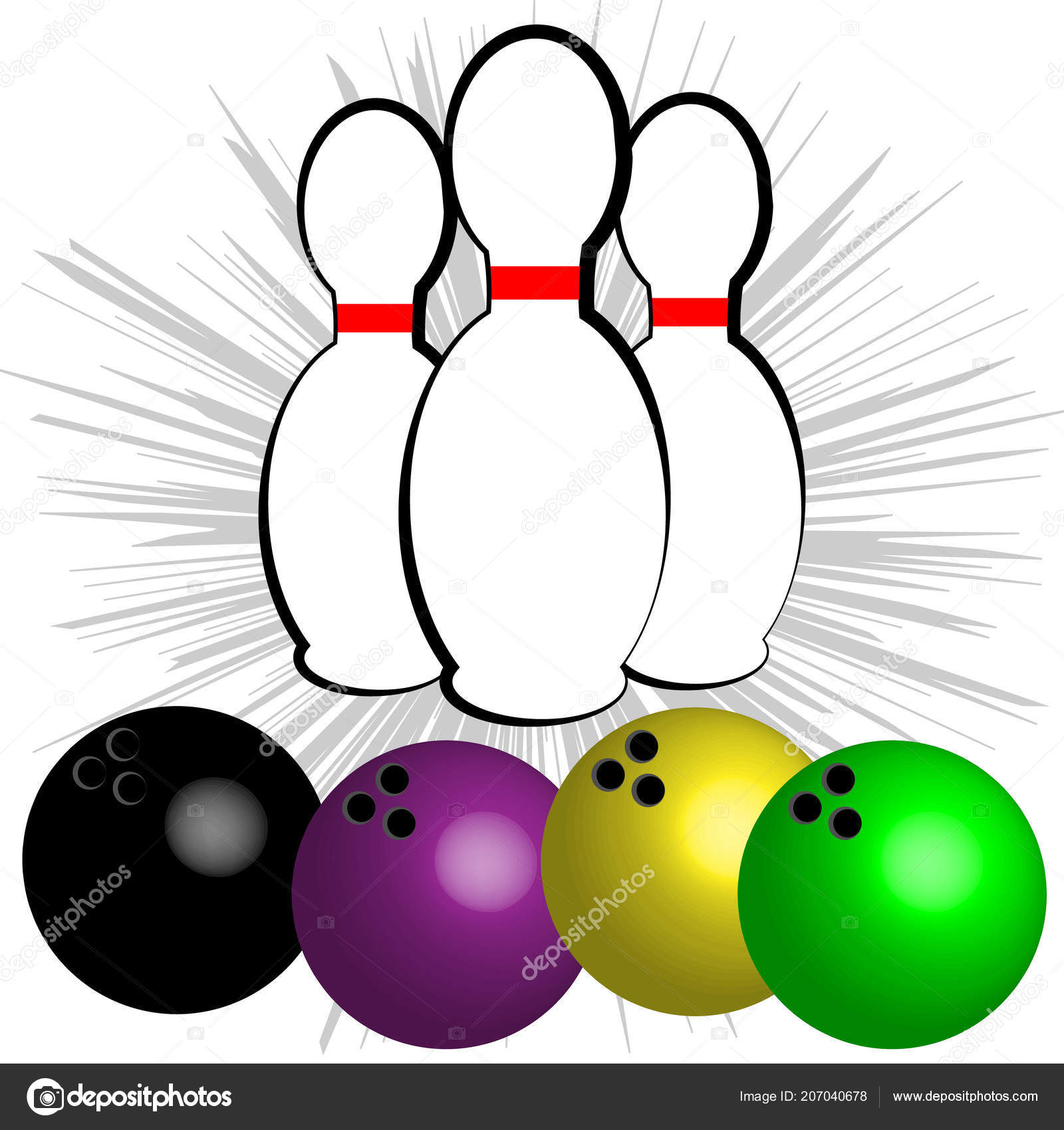 Bowling Symbol Isolated White Background Vector Illustratio Stock ...