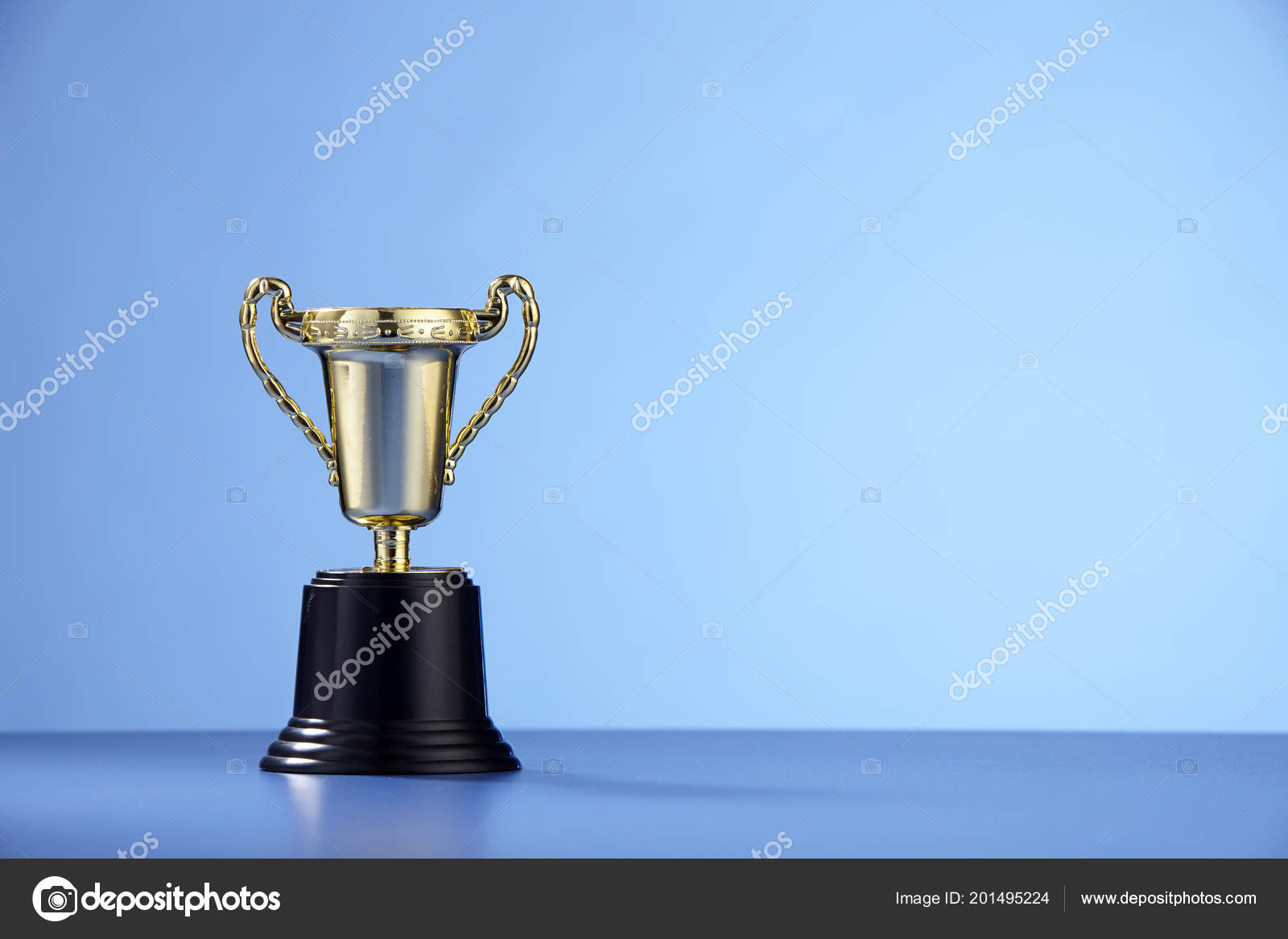 Golden Trophy Blue Background — Stock Photo © eskaylim #201495224