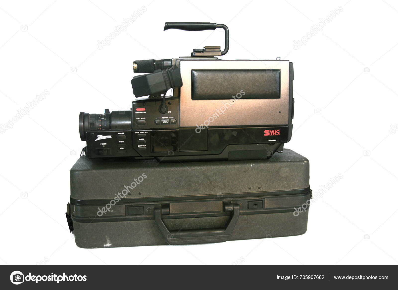 Old Video Camera Box Isolated White Background — Stock Editorial Photo ...