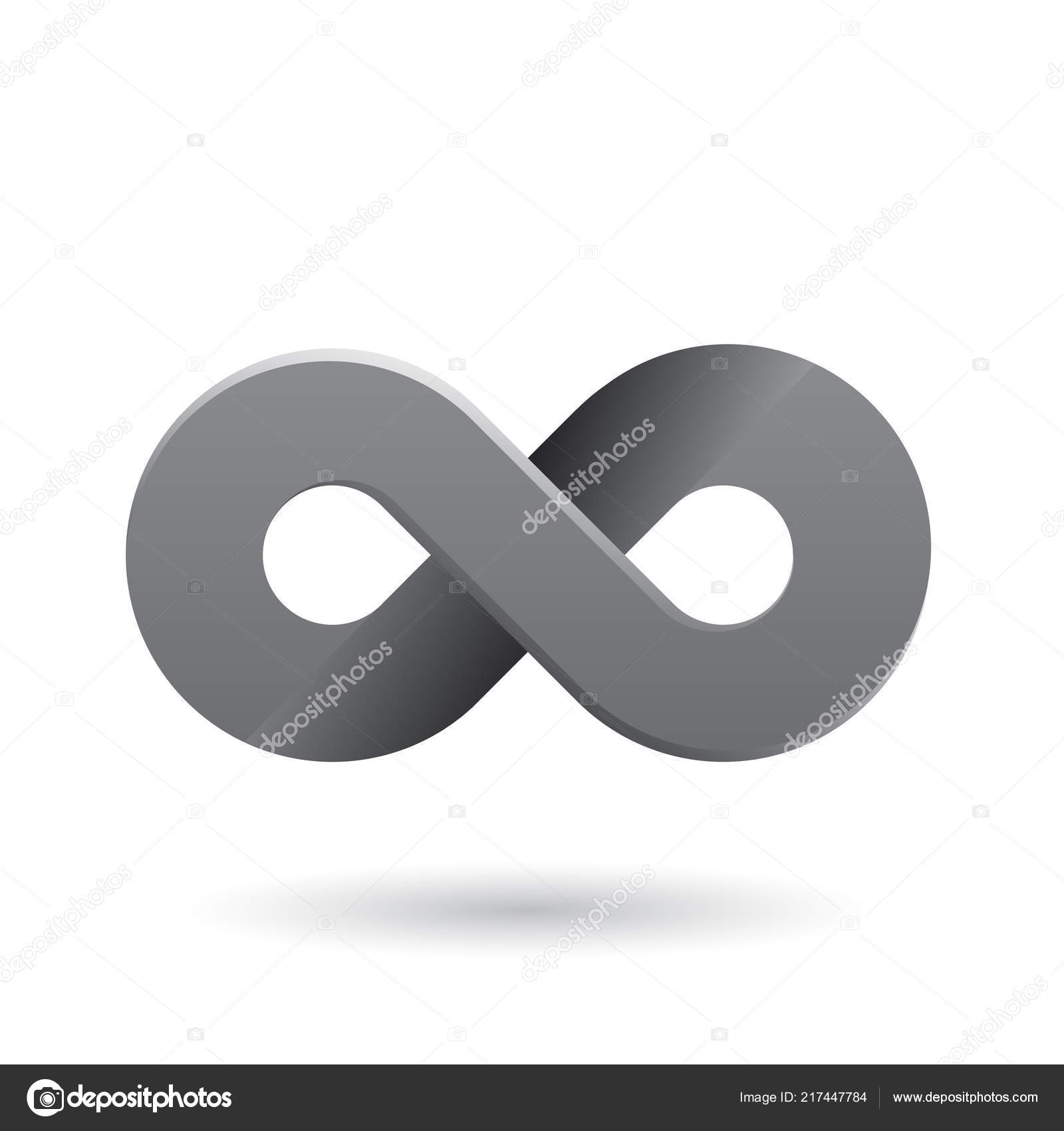 Vector Illustration Grey Shaded Thick Infinity Symbol Isolated White ...