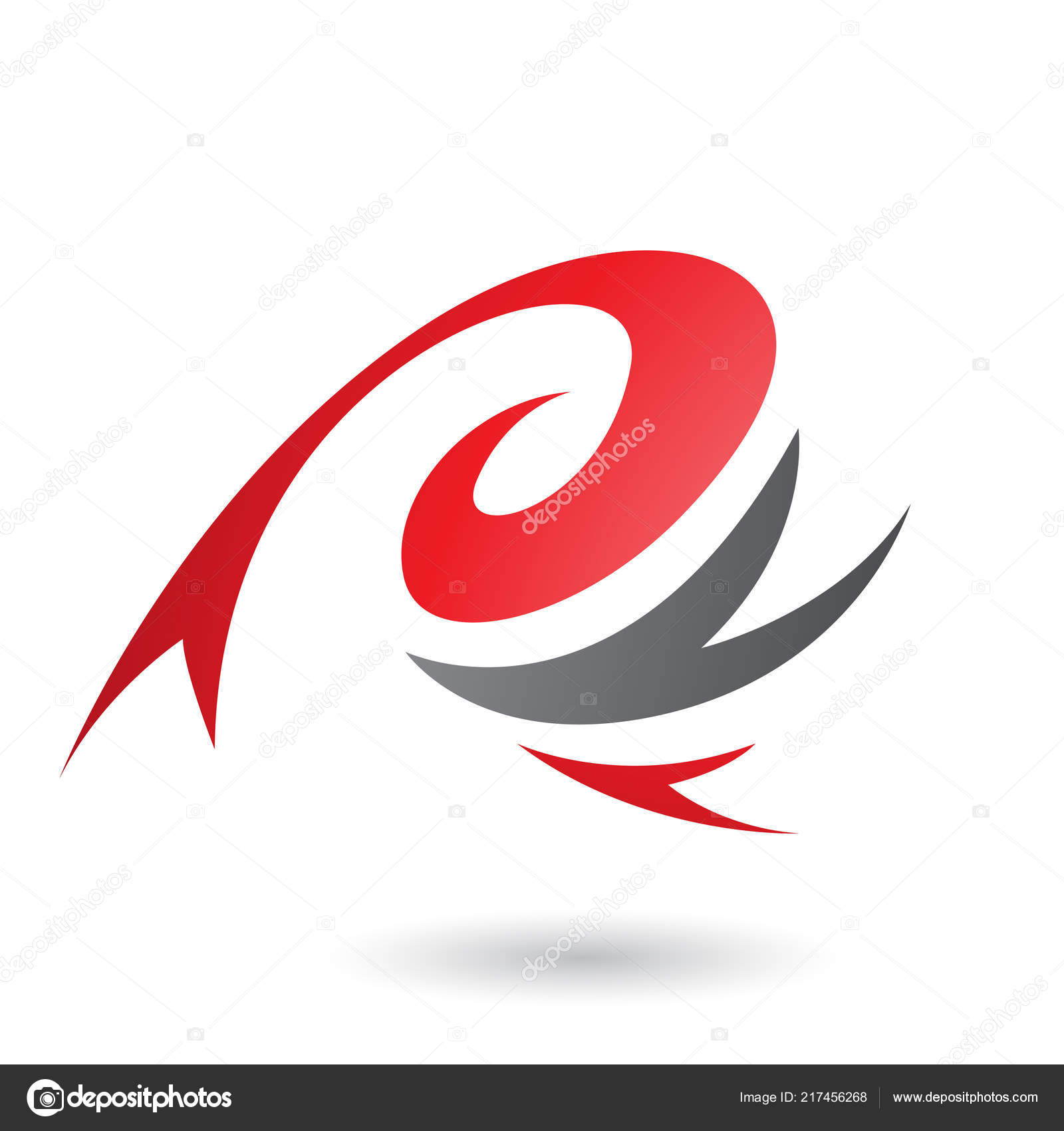 Vector Illustration Red Abstract Wind Twister Shape Isolated White ...