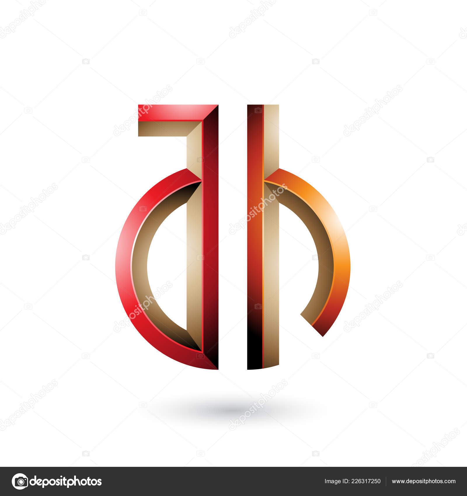 Vector Illustration Red Orange Key Symbol Letter Isolated White ...