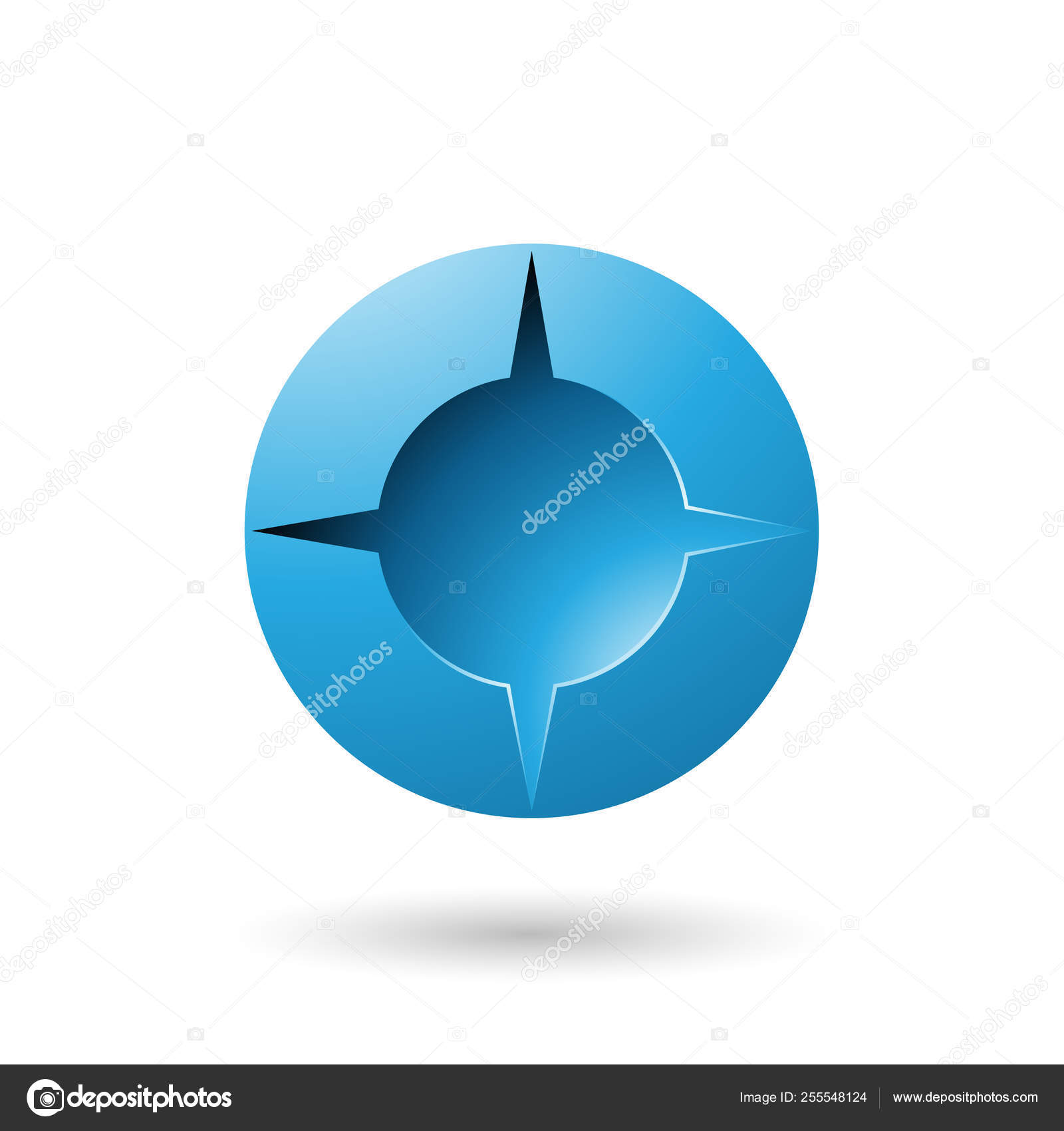 Blue and Bold Shaded Round Icon Vector Illustration Stock Vector Image ...