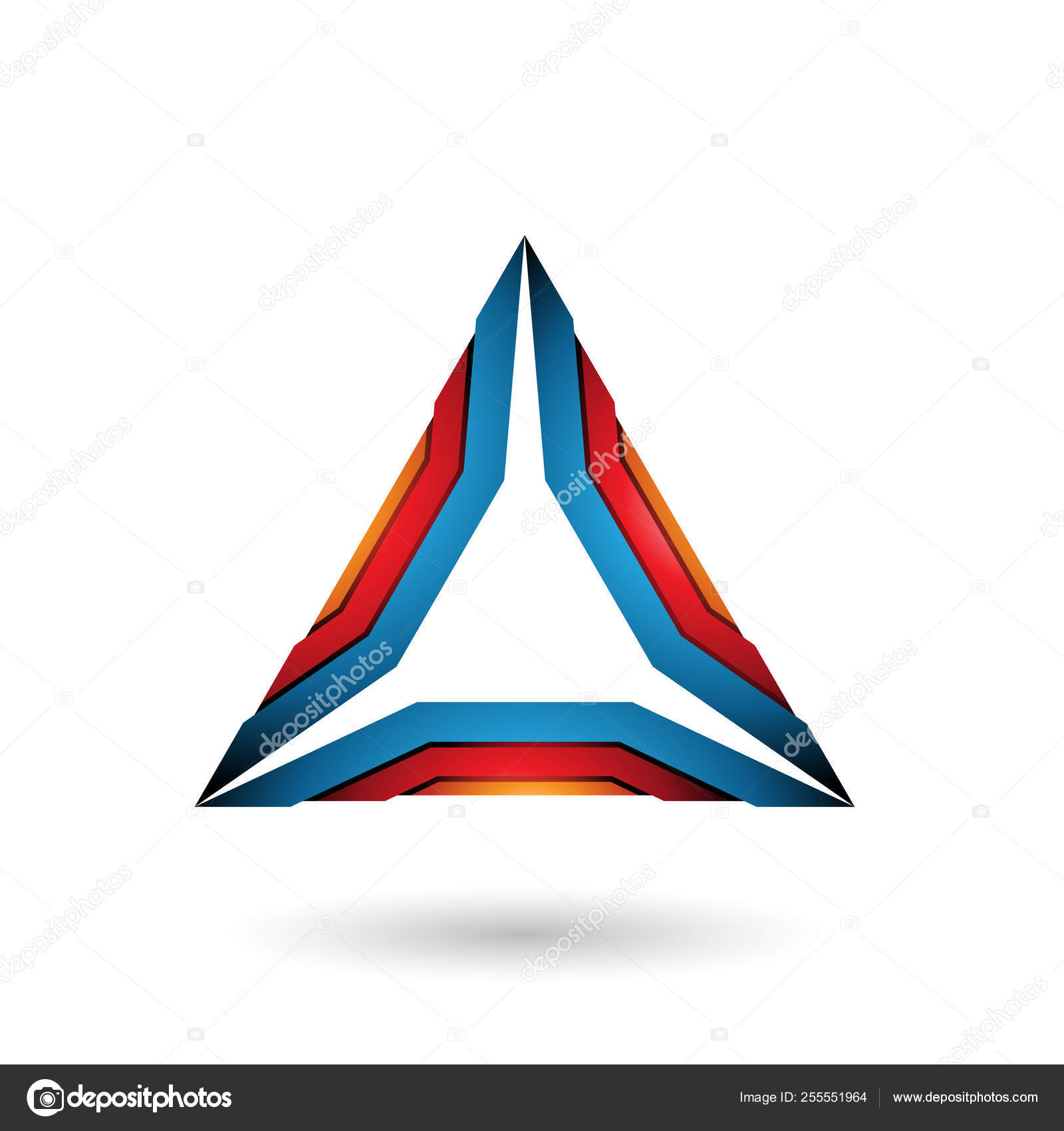 Orange Red and Blue Mechanic Triangle Vector Illustration Stock Vector ...